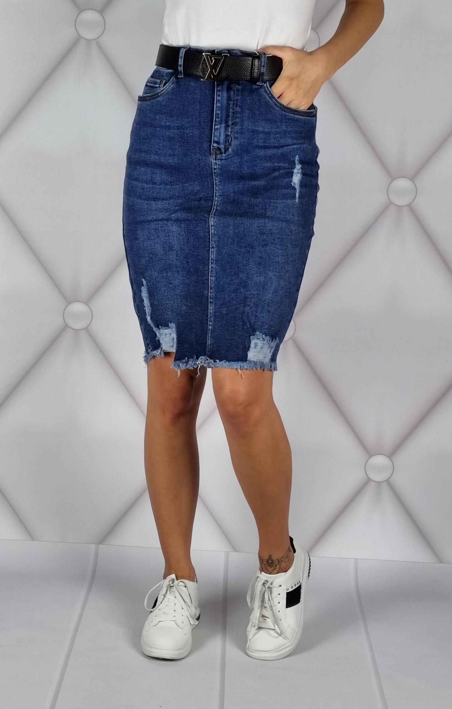 Spódnica Jeansowa Z Dziurami Plus Size Rozmiar 46 - Ceny i opinie ...