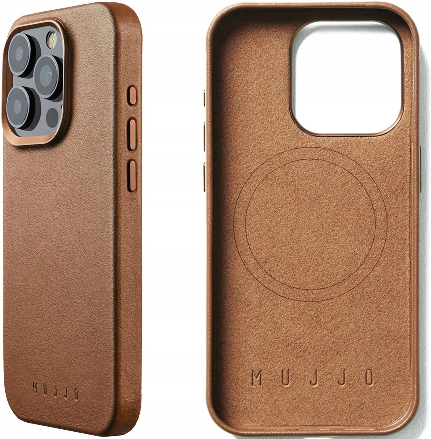 Mujjo Full Leather Etui z MagSafe do iPhone 15 Pro dark tan - Etui na telefon, ceny i opinie ...
