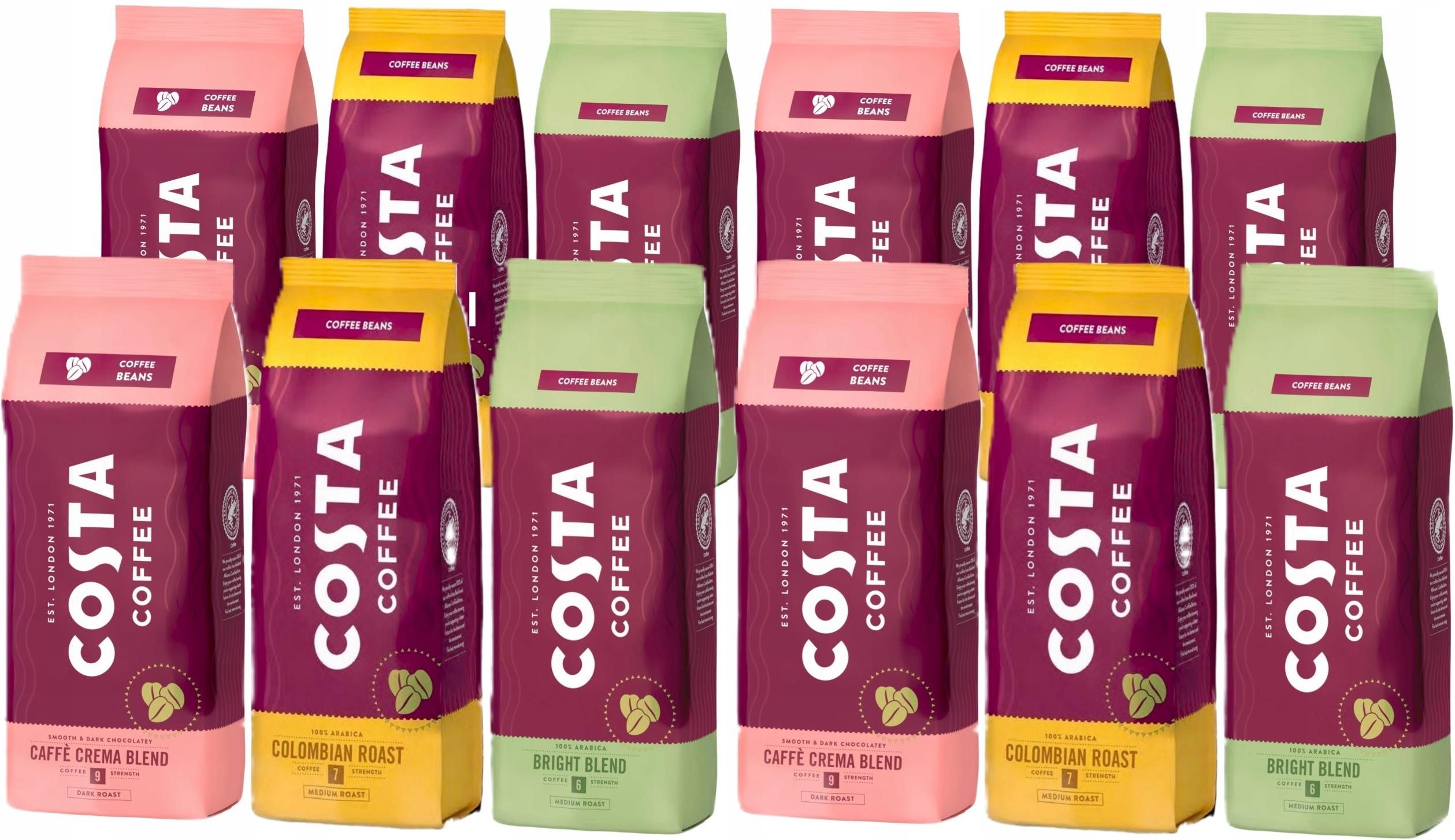 Kawa Costa Coffee Ziarnista Bright Blend Colombian Roast 12X 500g 6kg ...