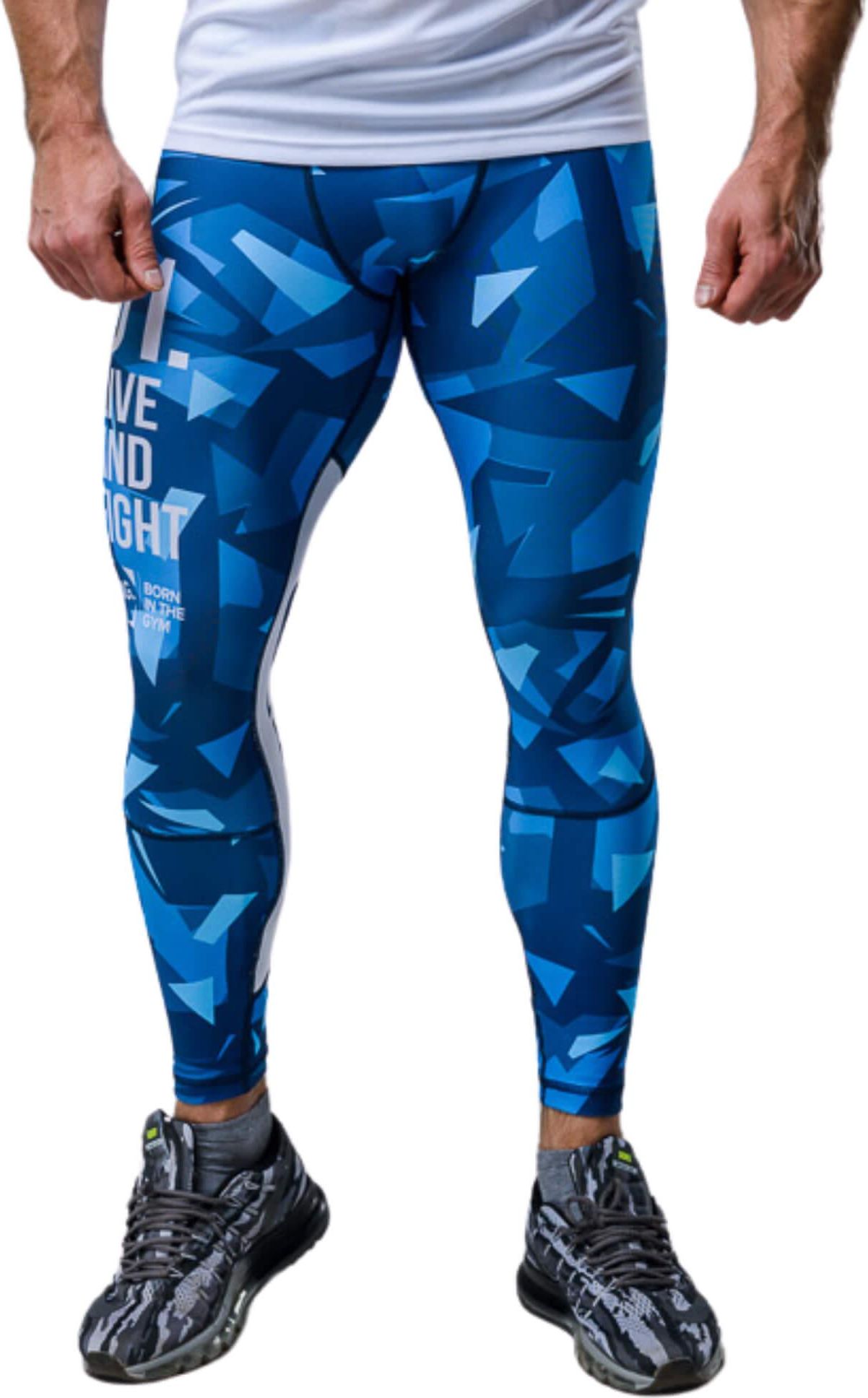 Olimp Live And Fight Men Leggings Workout Blue White L - Ceny i opinie ...