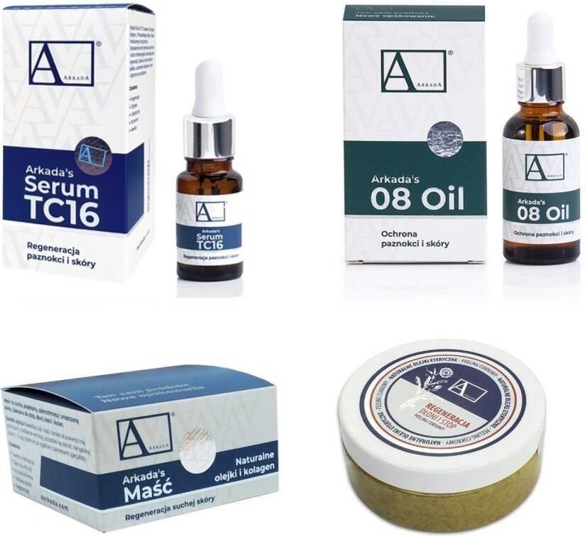 Kosmetyk do stóp Arkada TC16 Serum + maść 70G+ 08 oil+ peeling cukrowy ...