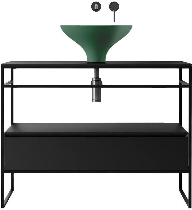 Hushlab Cubic Pro Szafka Ze Stali Pod Umywalkę Z Szufladą W Czarnym ...