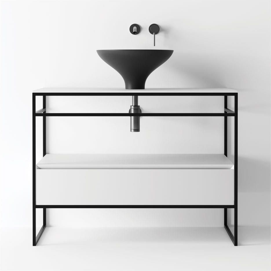 Hushlab Cubic Pro Szafka Ze Stali Pod Umywalkę Z Szufladą W Białym ...