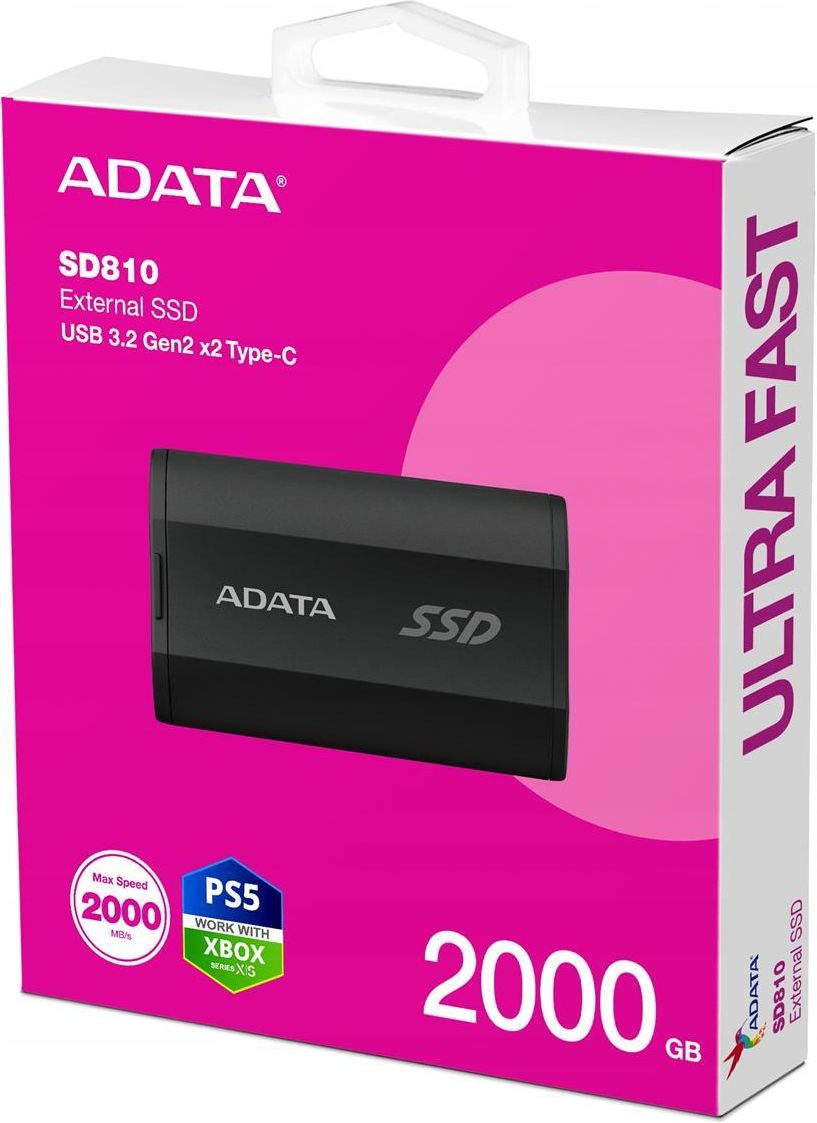 Dysk zewnętrzny Adata SD810 2TB USB3.2C Czarny (SD8102000GCBK) - Opinie i ceny na Ceneo.pl