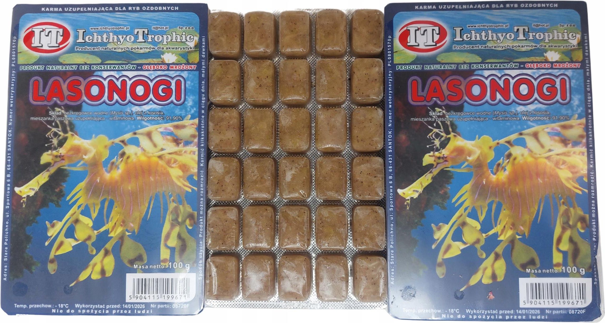 Ichthyo Trophic Pokarm Mrożony Dla Ryb Lasonogi Blistry 5x100G Mysis ...