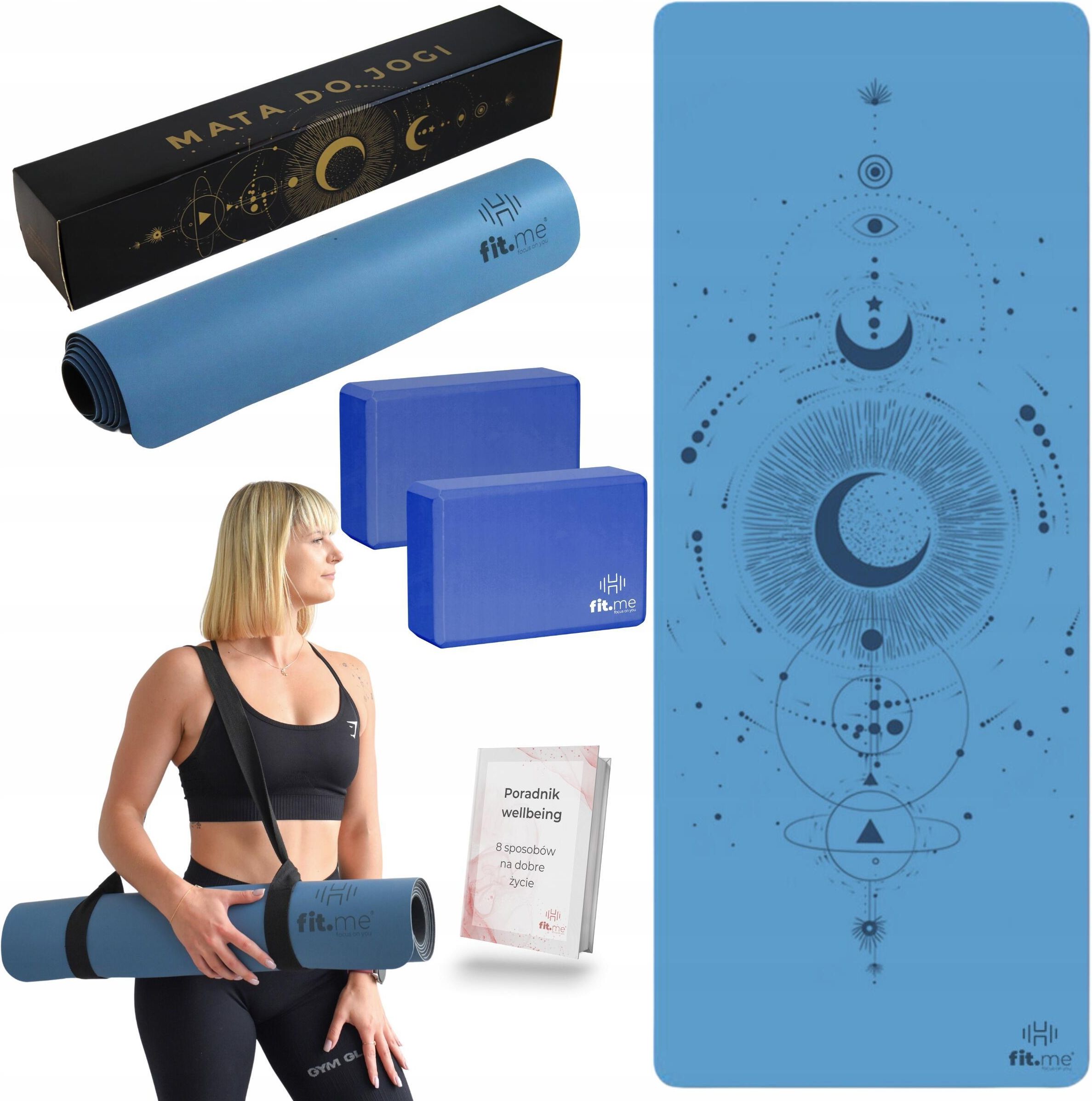 Fit.Me Zestaw: Mata Do Jogi Premium Księżyc 4Mm Kauczuk + 2 Kostki Do ...