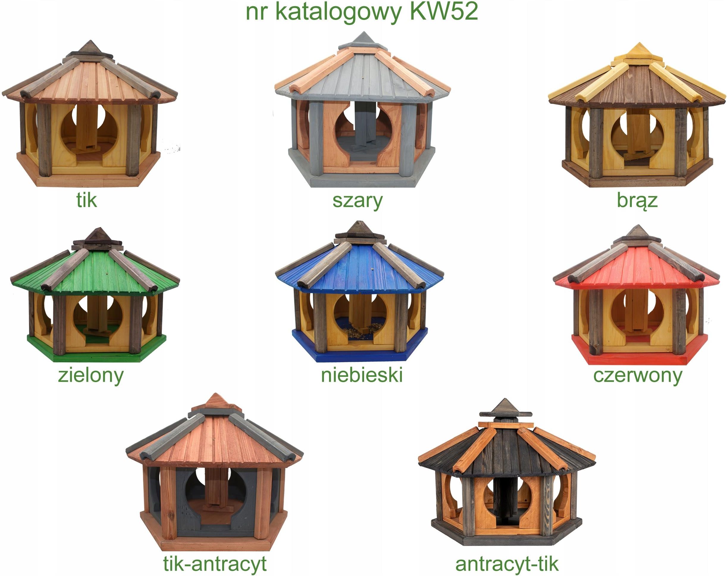 Duży Drewniany Karmnik Dla Ptaków Antracyt Tik Polski Producent KW52 ...