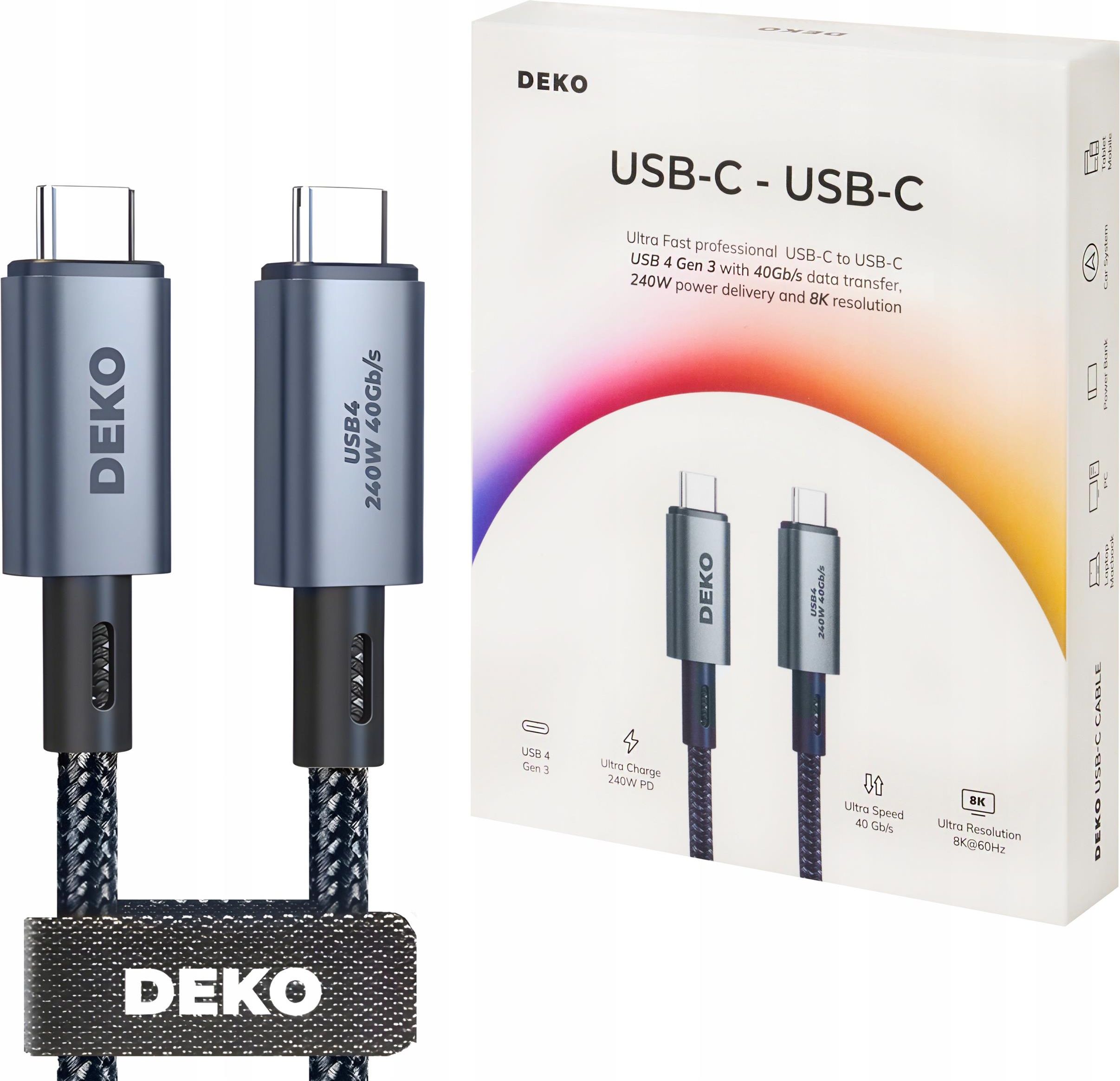 Deko Usb C Usbc 4 Thunderbolt 3 8K 240W 4K 100W 40G 144Hz 120Hz ...