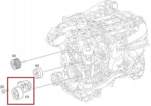Mechanizm rozrządu Mercedes Diesel Om629 Napinacz Paska Rozrzadu ...