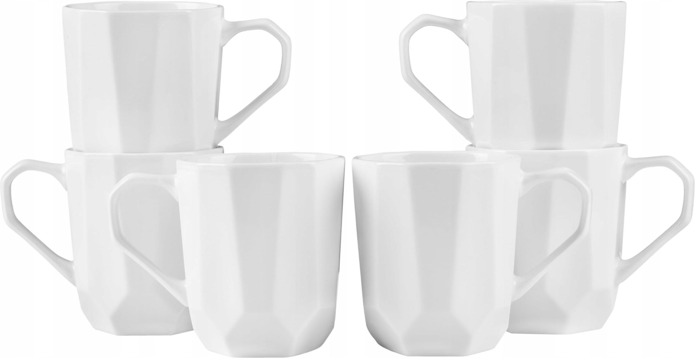 Prima Deco 6X Kubek Biały Gładki 340Ml Komplet Zestaw Kubków Szklanek ...