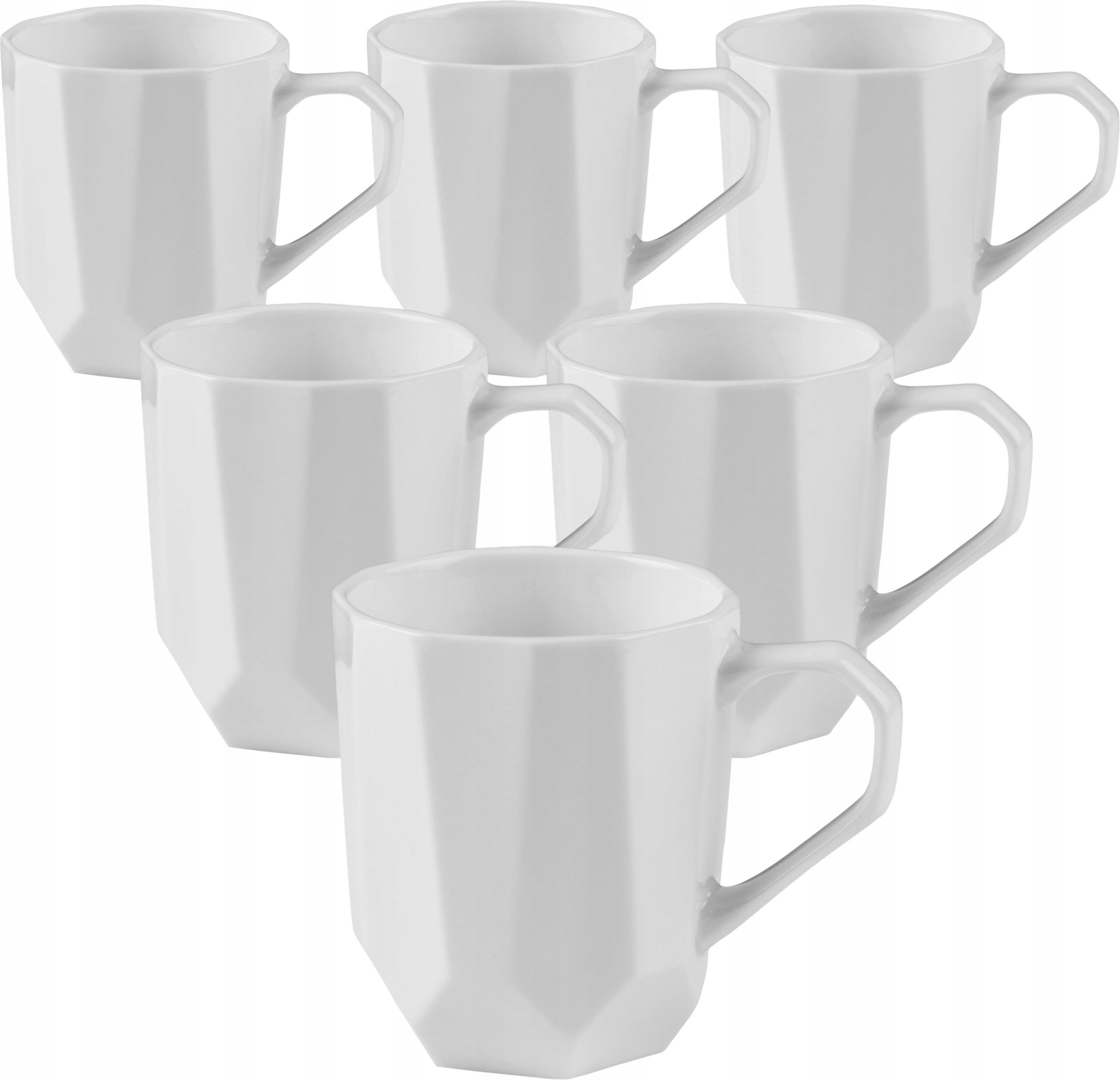 Prima Deco 6X Kubek Biały Gładki 340Ml Komplet Zestaw Kubków Szklanek ...