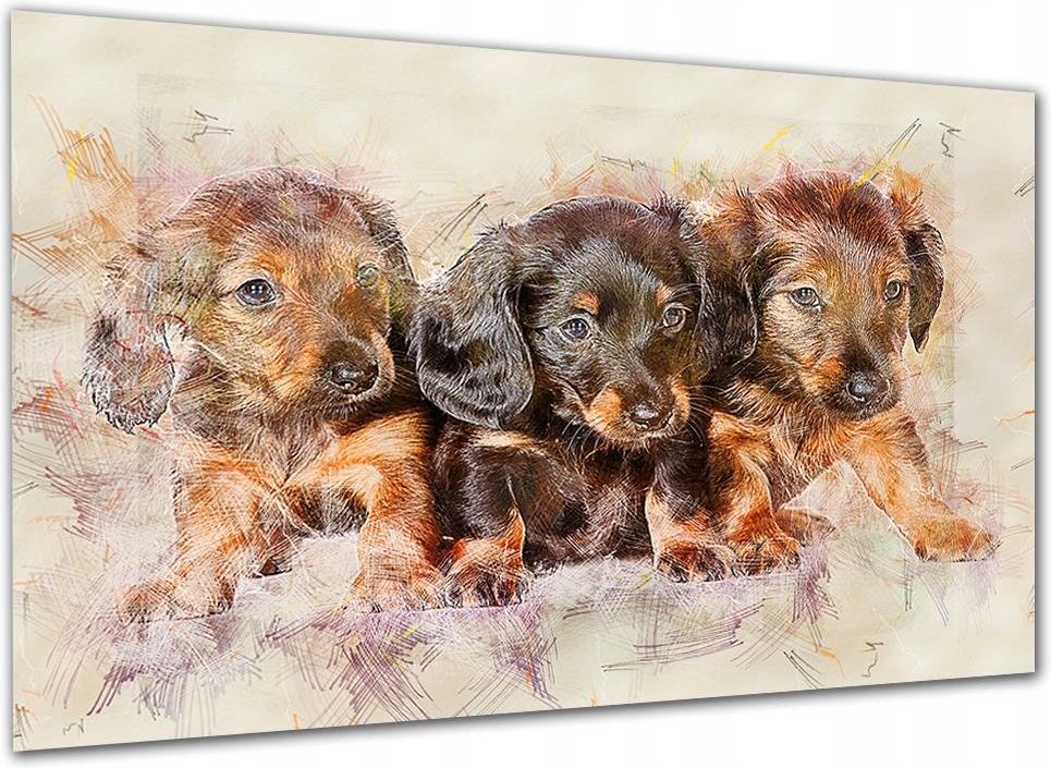 Aleobrazy Obraz Na Ścianę Pies 1 Szczeniaki 120x80 Płótnie - Opinie i ...