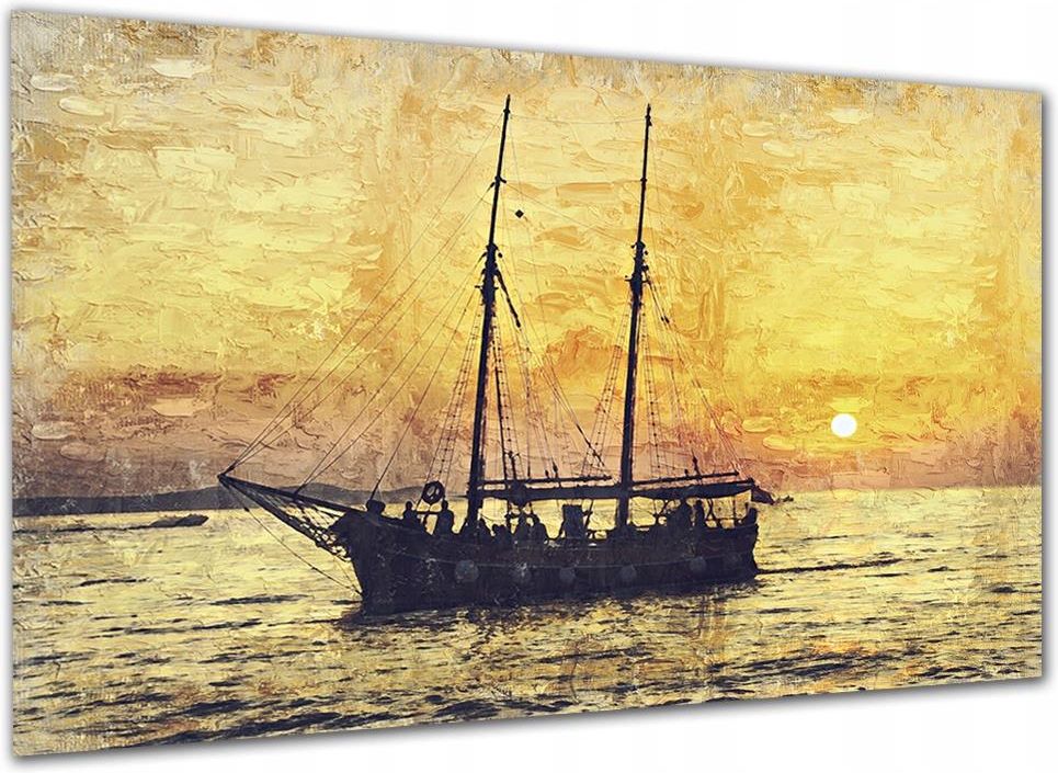 Aleobrazy Obraz Statek 2 120x80cm Morze Zachód Słońca - Opinie i ...