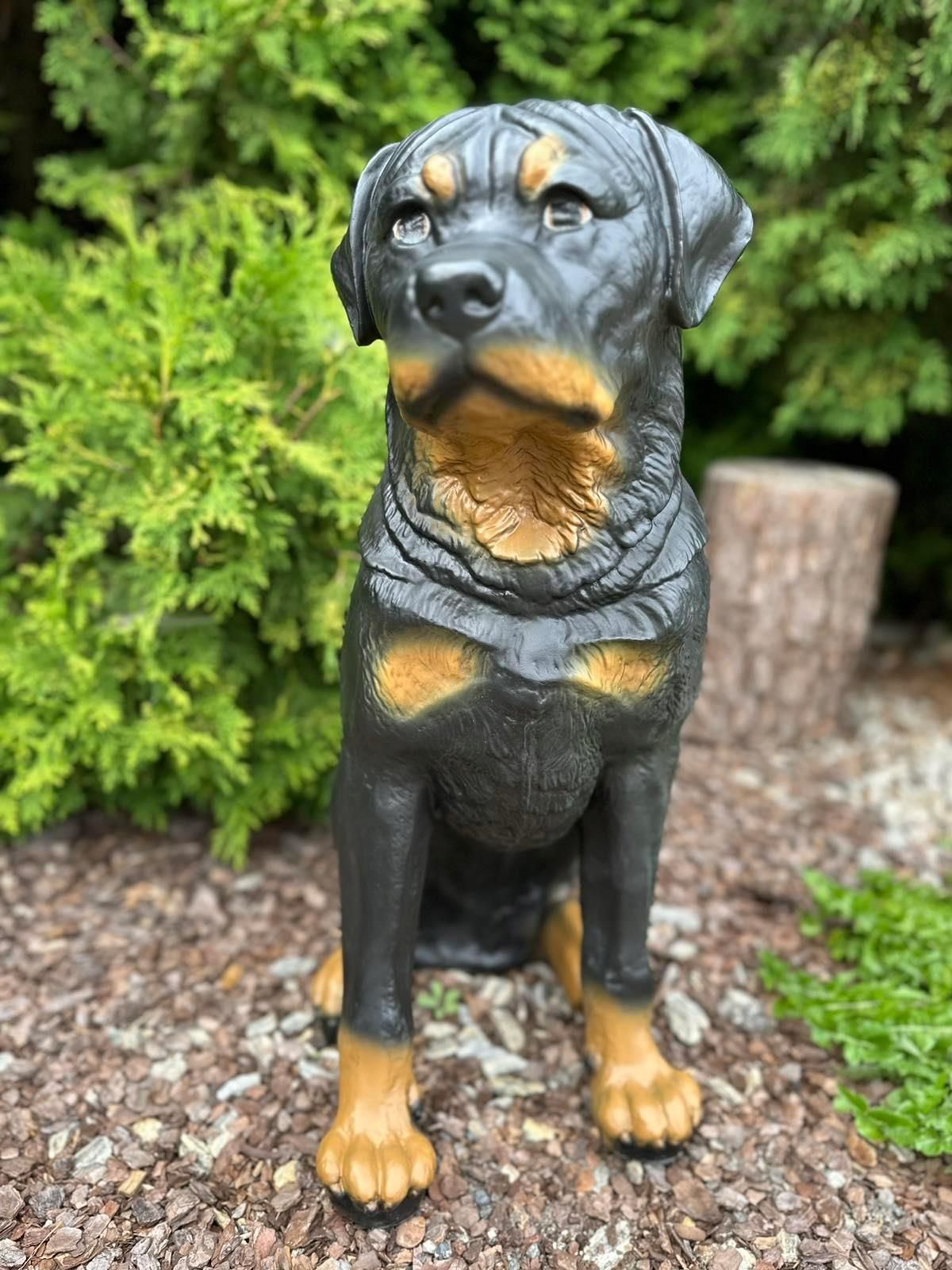 Ozdoba Do Ogrodu Pies Rottweiler Siedzący Figury Dekoracyjne - Ceny i ...
