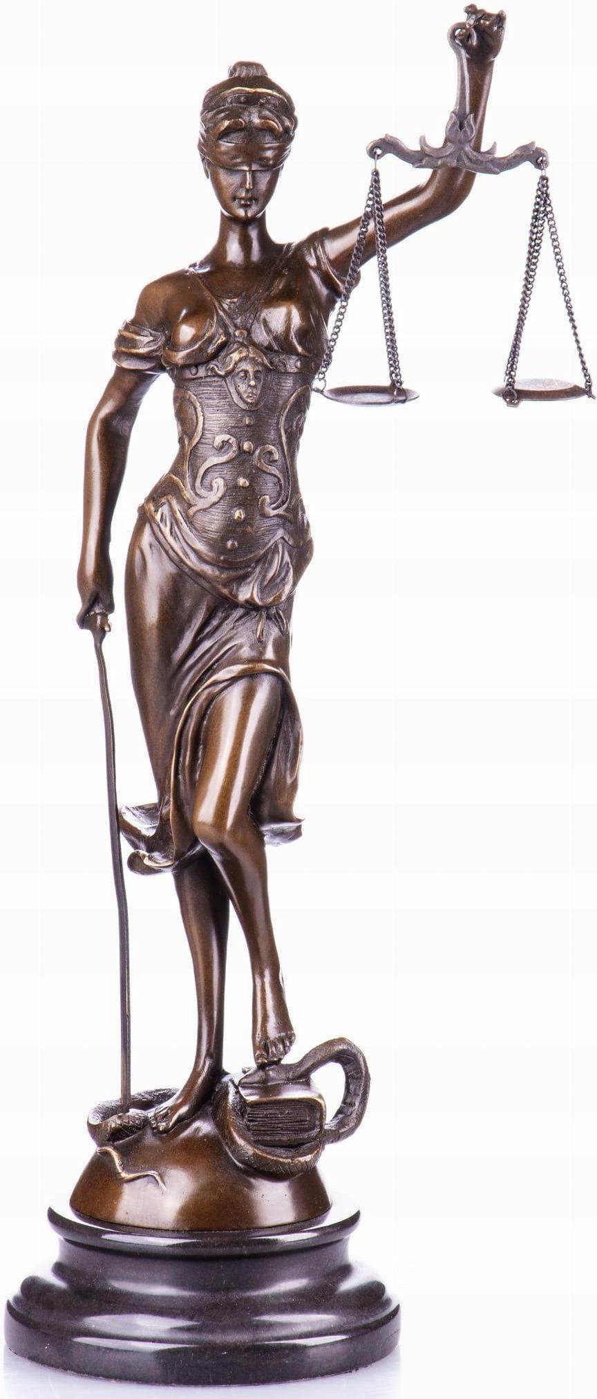 Figurka Temidy Z Brązu Bogini Sprawiedliwości Brązowa Rzeźba - Ceny i ...