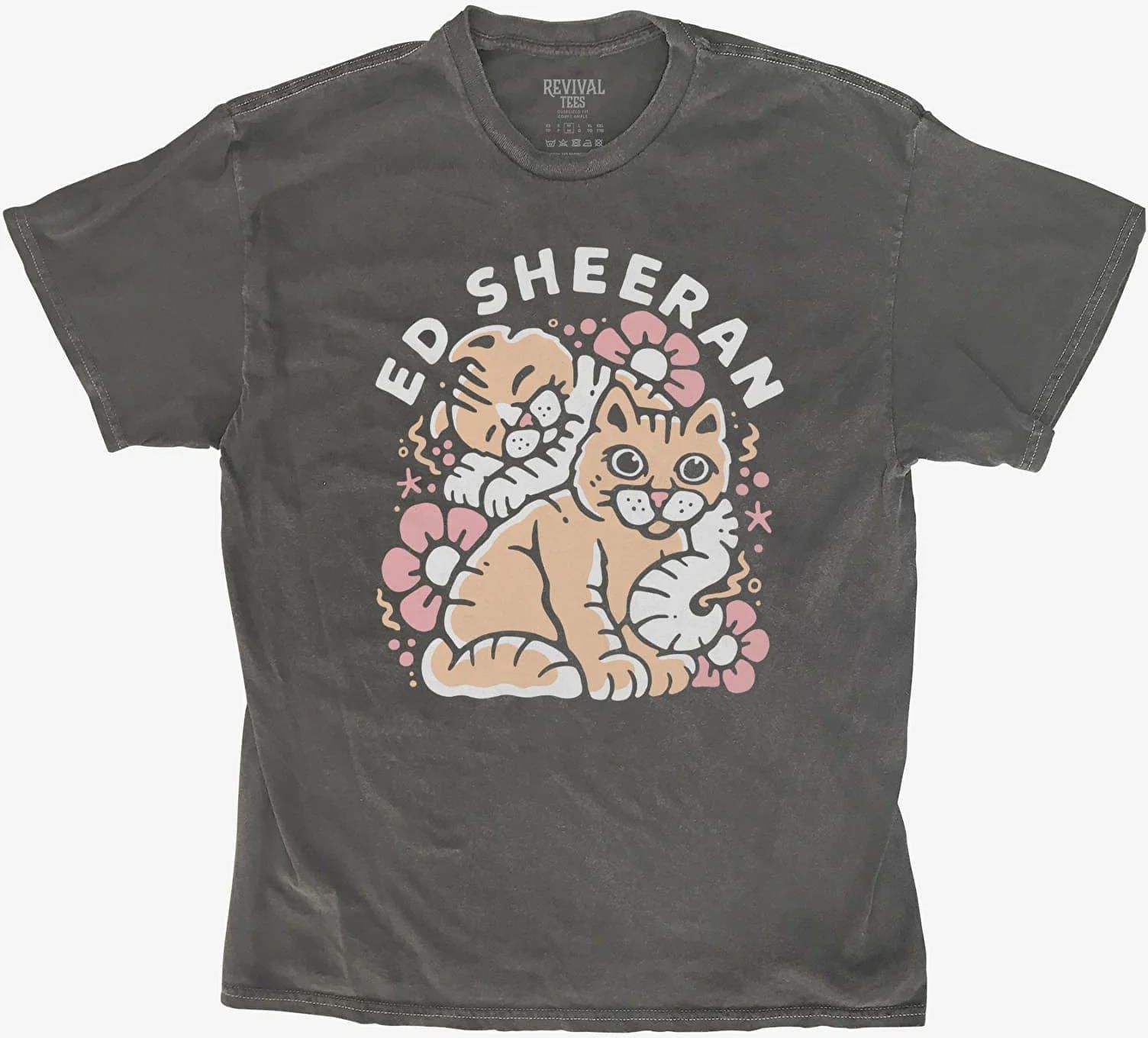 Merch Revival Tee - Ed Sheeran Cats Unisex T-Shirt Black - Ceny i ...