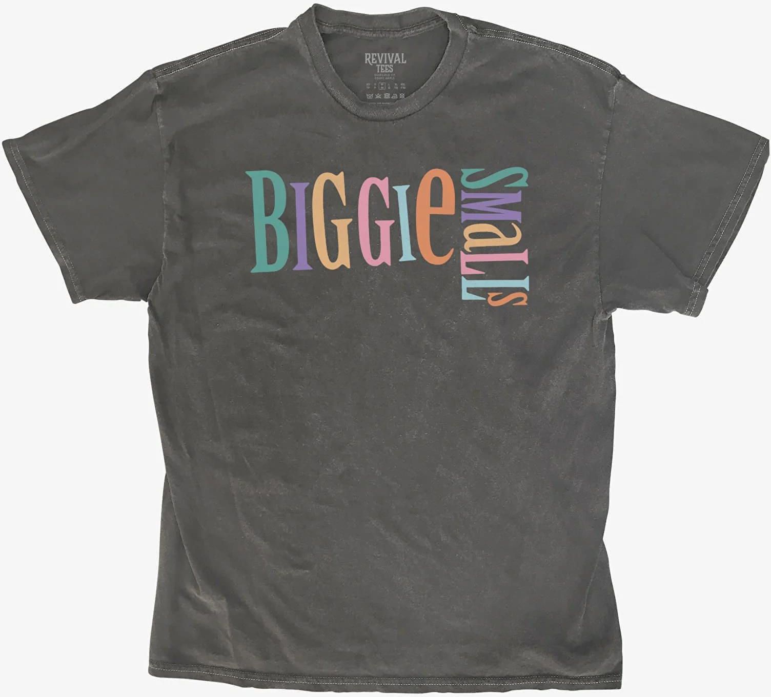 Merch Revival Tee - Biggie Smalls Colour Text Logo Unisex T-Shirt Black ...
