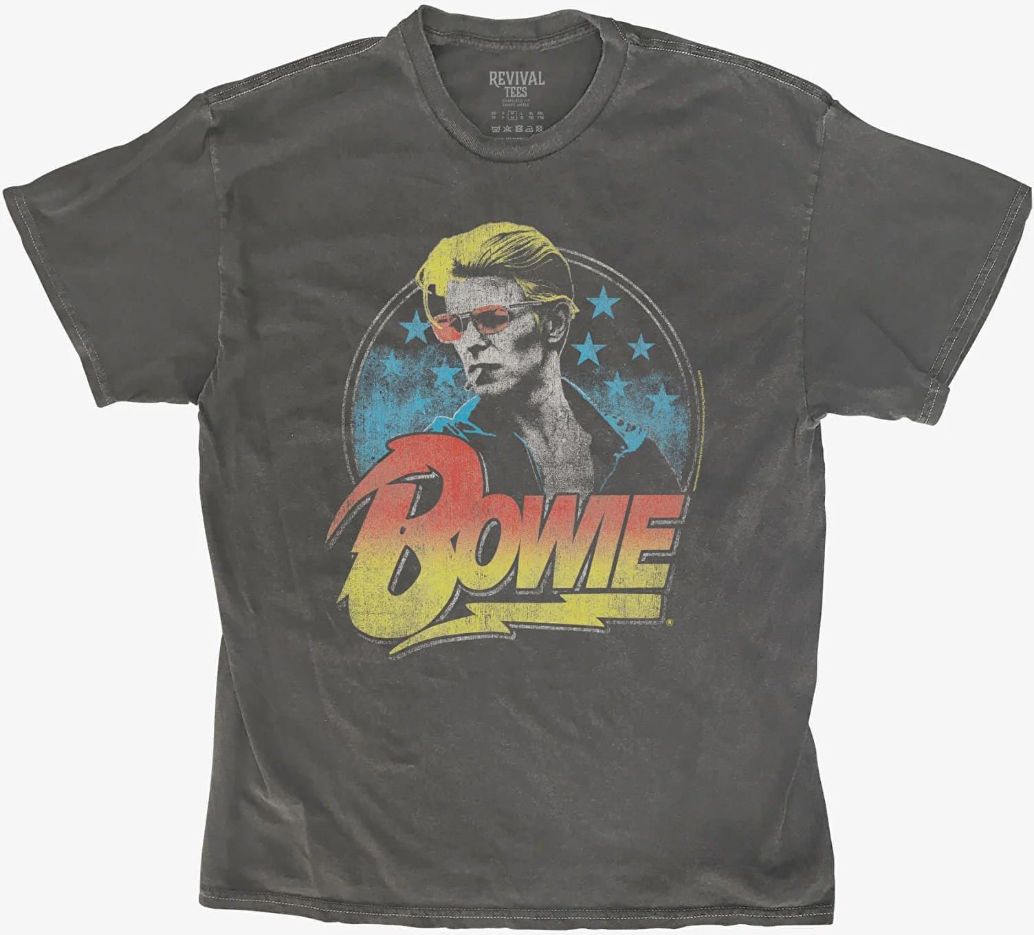 Merch Revival Tee - David Bowie Retro Montage Unisex T-Shirt Black ...