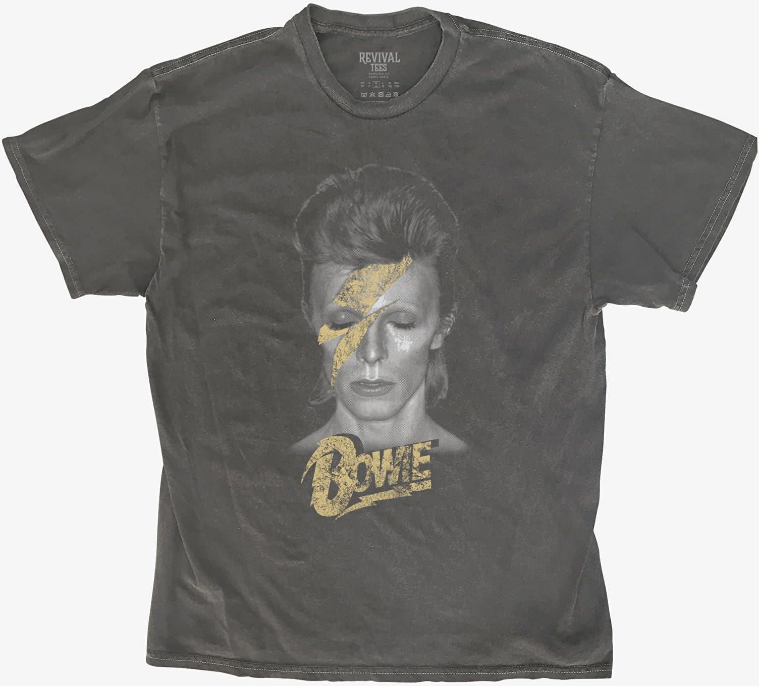 Merch Revival Tee - David Bowie Aladdin Sane Gold Unisex T-Shirt Black ...