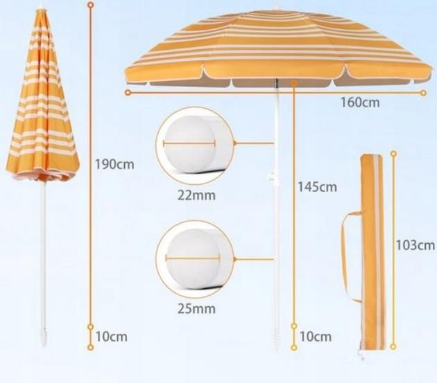 Parasol ogrodowy Sekey Parasol Ogrodowy Plażowy Balkonowy 160Cm ...