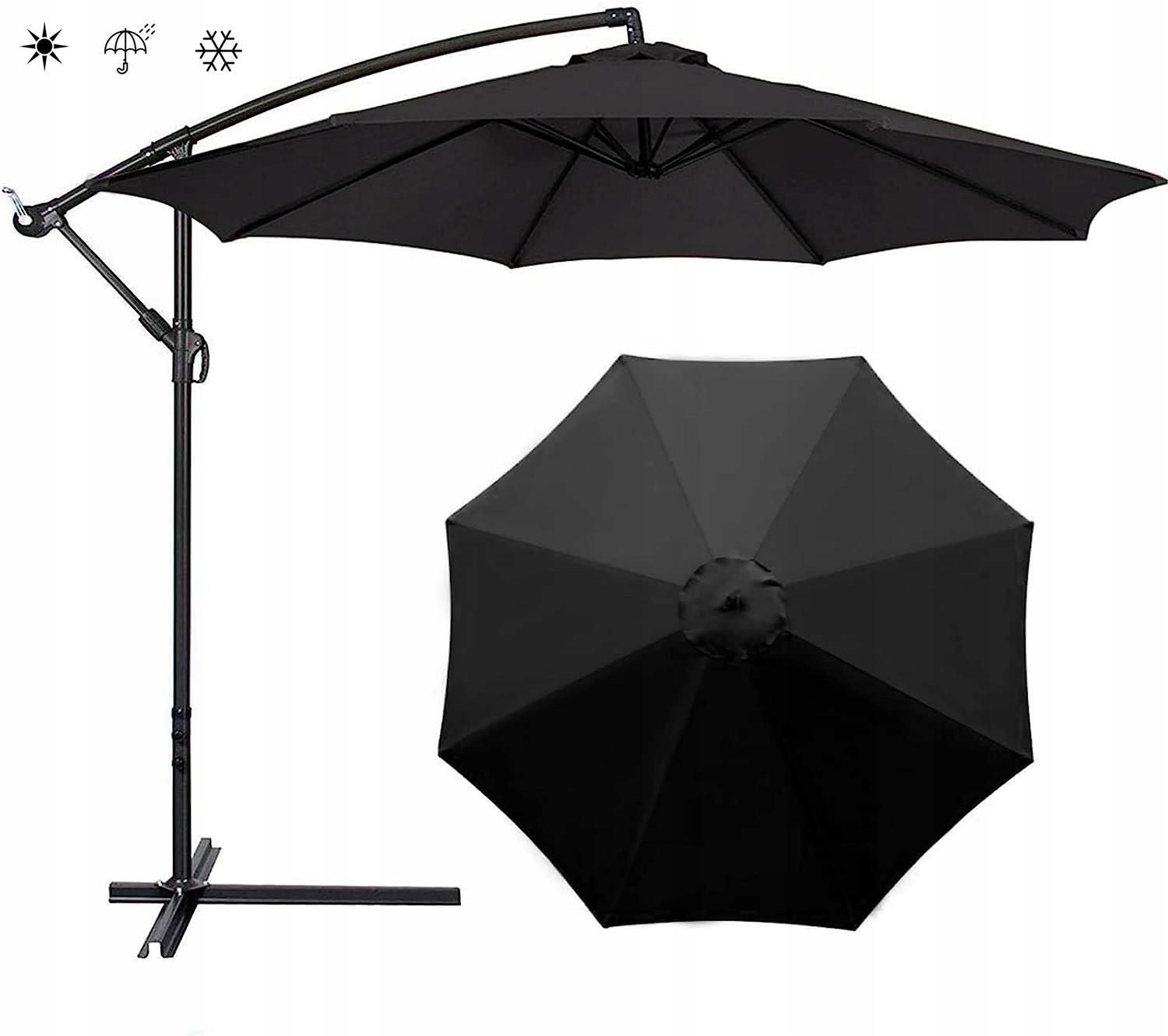Parasol ogrodowy Poszycie Parasola Ogrodowego 8 Ramion 300Cm Czarne ...