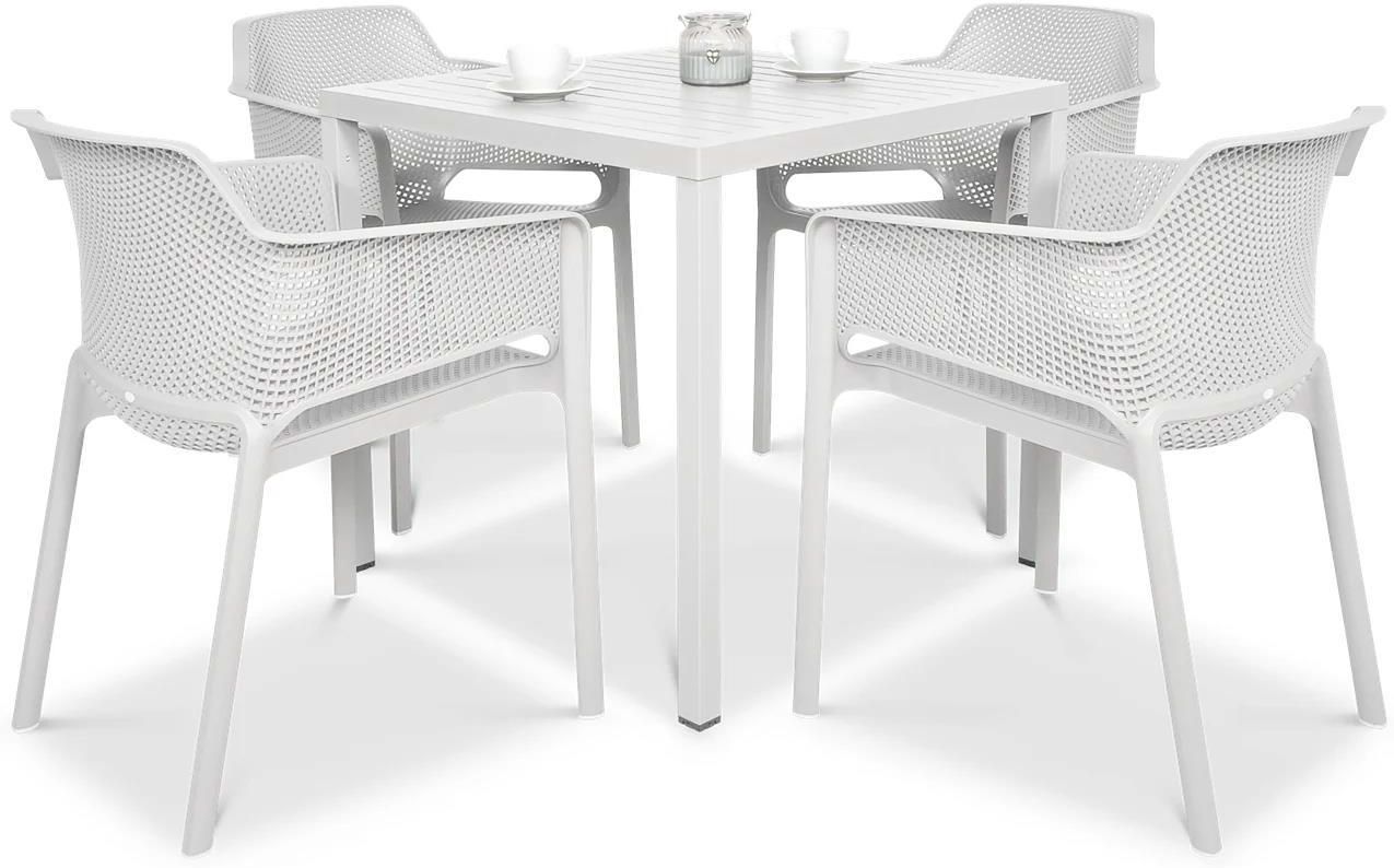 Zestaw mebli ogrodowych Nardi Zestaw Net/Cube 80 4+1 Bianco 2739 - Ceny ...