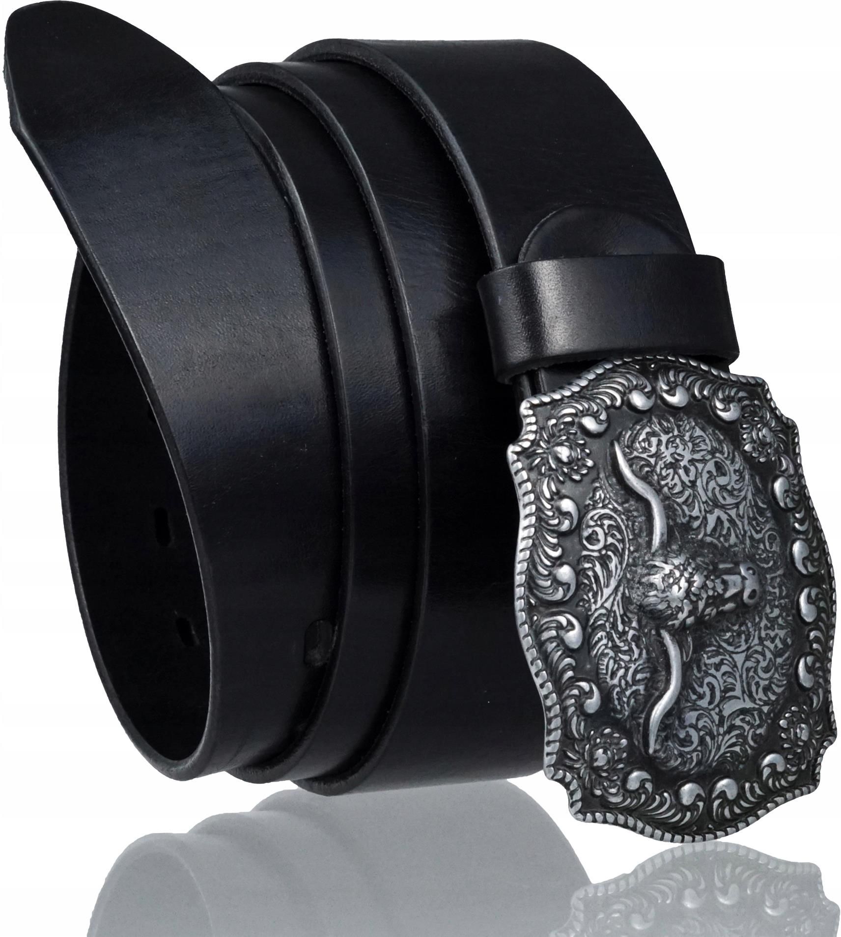 Pasek Do Spodni 4CM Skórzany Czarny Klamra Byk 110 - Ceny i opinie ...