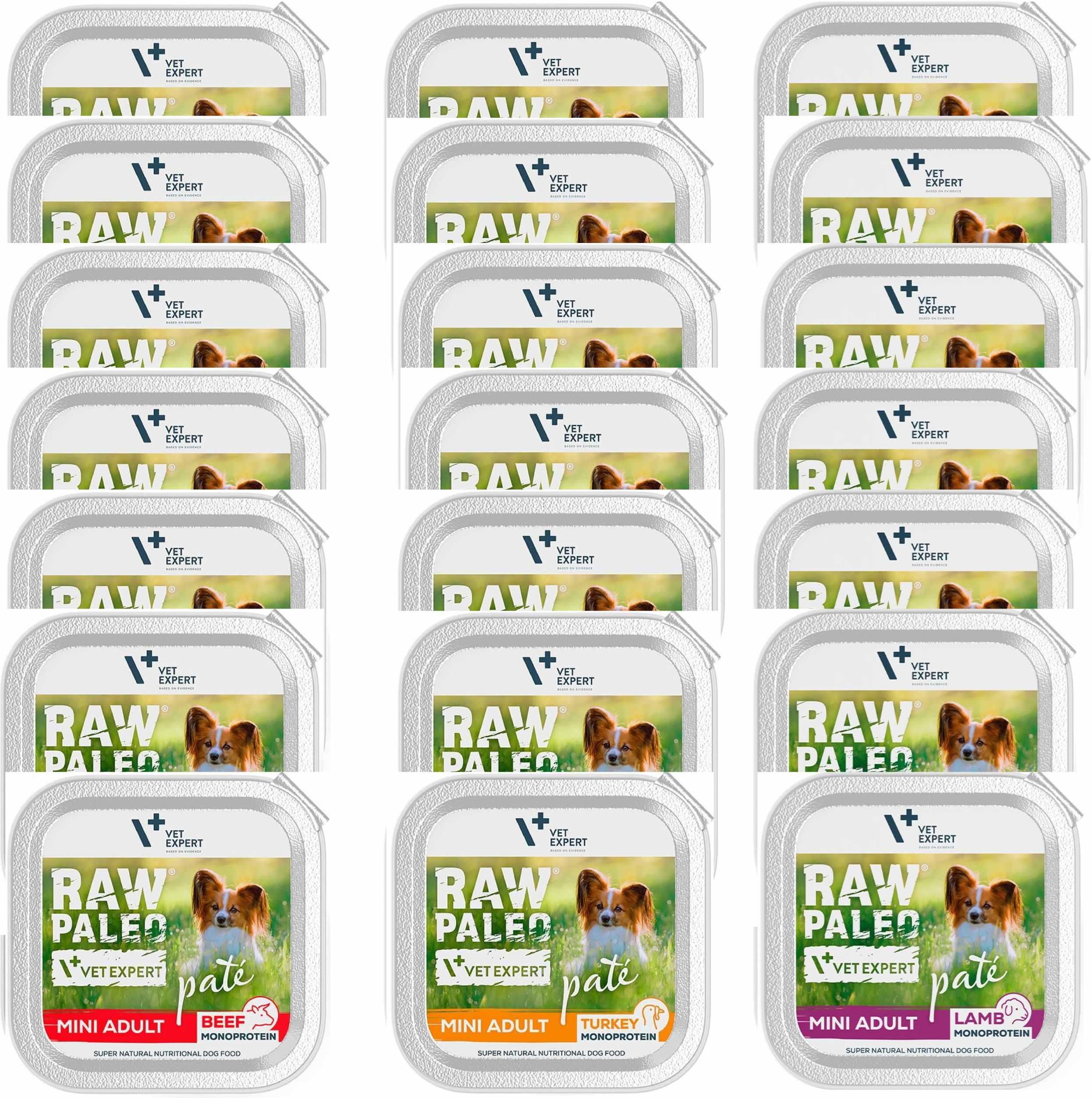 Karma Vet Expert Raw Paleo Pate Mini Adult Mix Smaków 24X150G - Ceny i ...