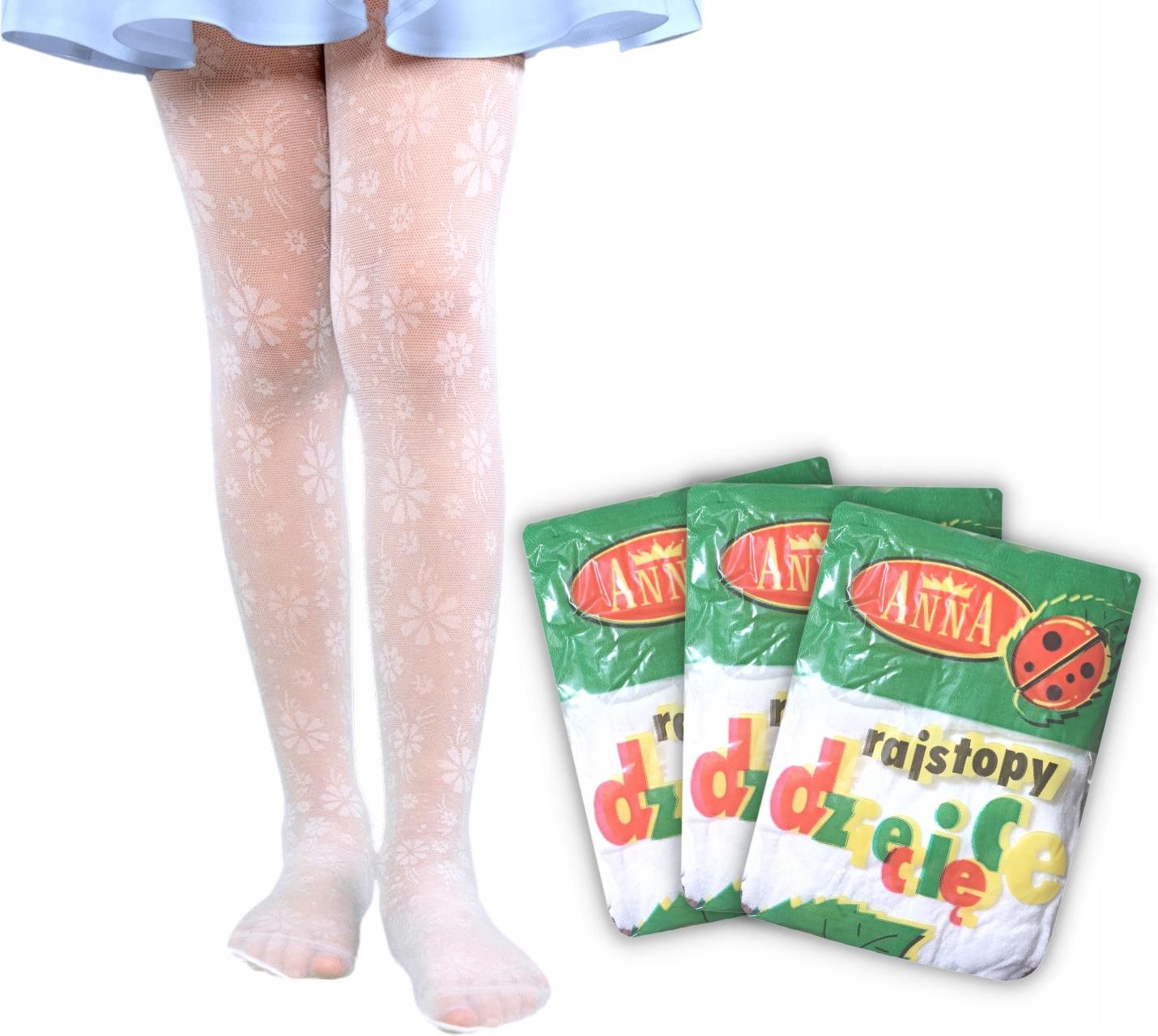 3-PAK Rajstopy dziecięce Białe dla dziewczynki 104 - Ceny i opinie - Ceneo.pl