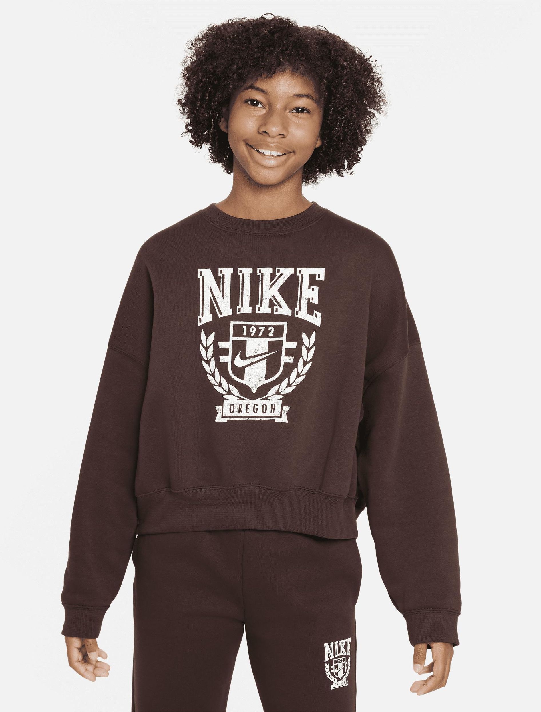 Bluza dresowa oversize z dzianiny z półokrągłym dekoltem dla dużych ... Bluza dresowa oversize z dzianiny z półokrągłym dekoltem dla dużych ...