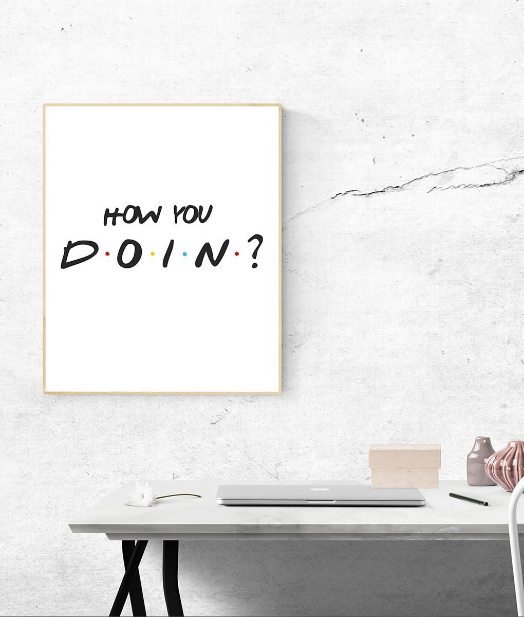 Stencils Plakat Friends How You Doin? biały A3 - Opinie i atrakcyjne ...