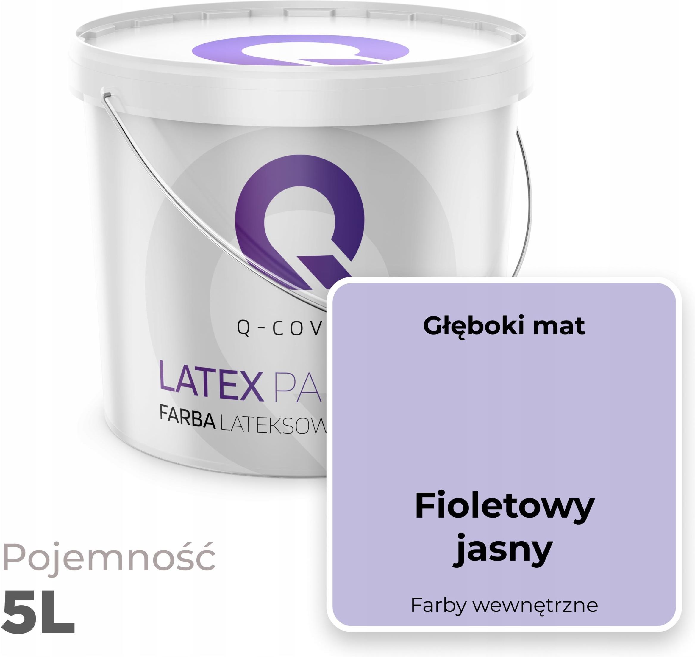 Farba Q-Cover Farba Lateksowa Fioletowa Jasna Jasny Fiolet 5L Matowa ...
