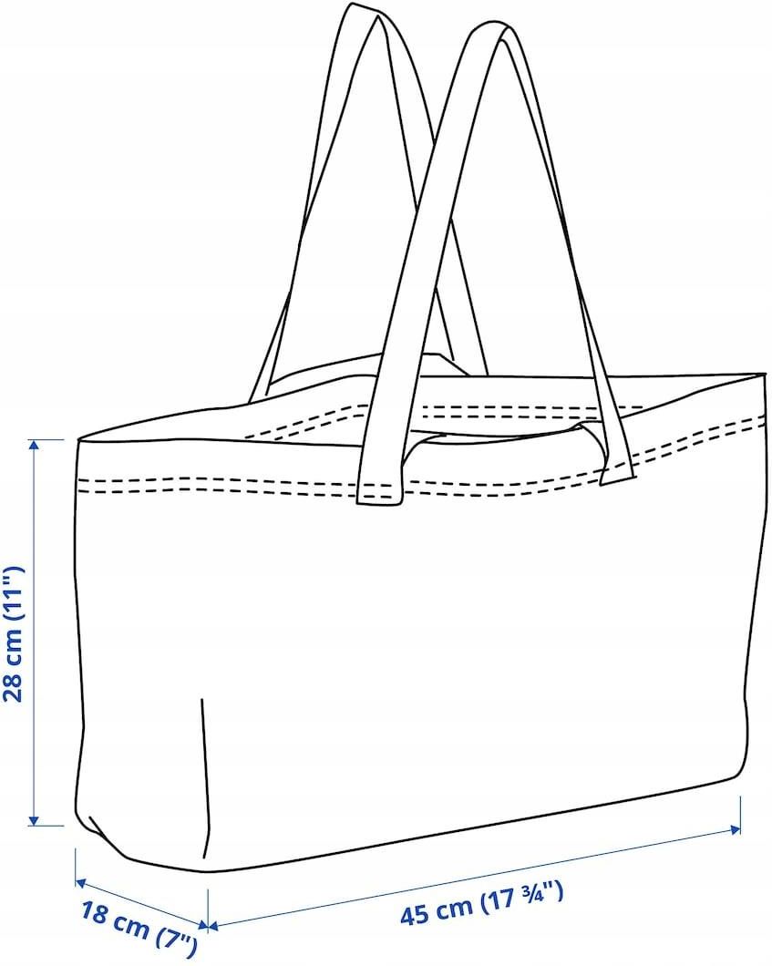 Ikea Sackkarra Torba na zakupy pranie na plażę paski żółty 18x45x28 cm ...