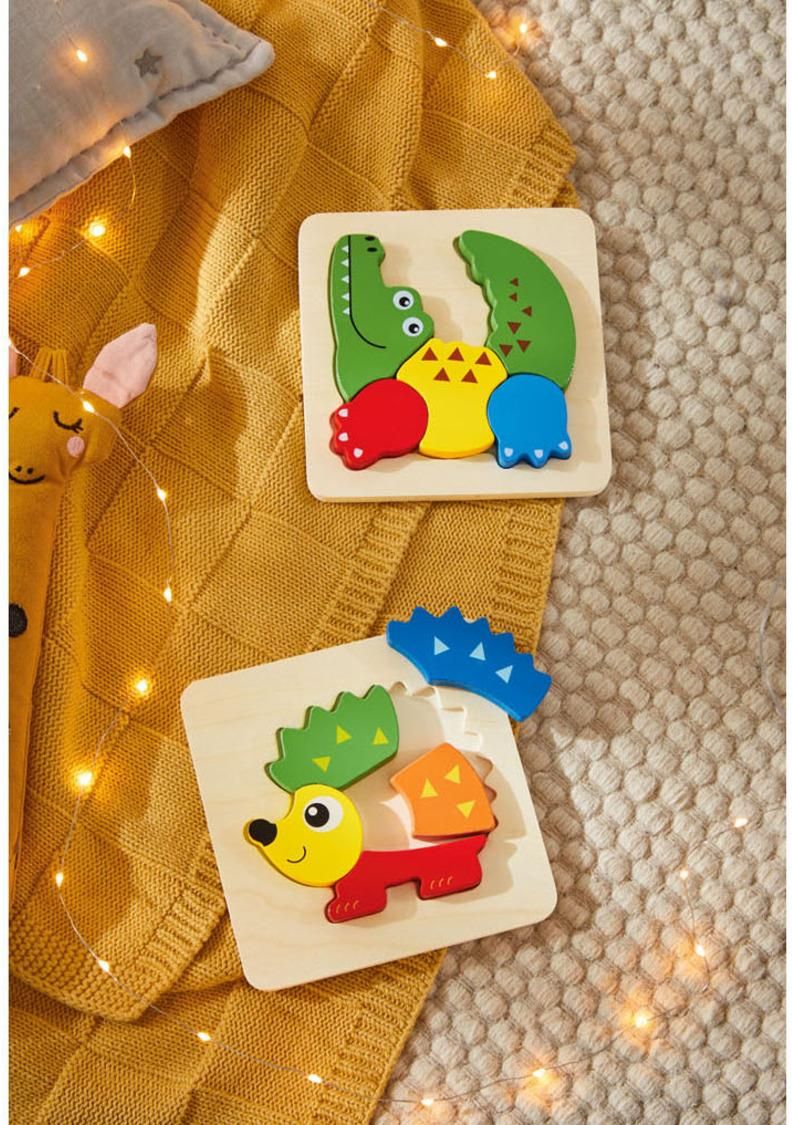 Playtive Kolorowe Drewniane Puzzle Jeż - Ceny i opinie - Ceneo.pl