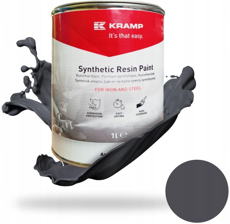 Kramp Farba Lakier Do Metalu Stali Renowacji Maszyn Szary Grafitowy 1L ...