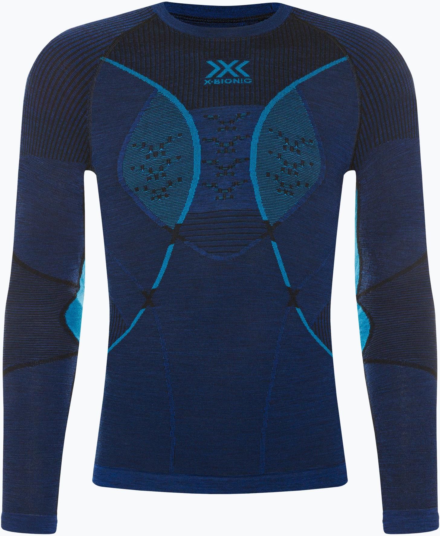 Longsleeve Termoaktywny Męski X-Bionic Merino Dark Ocean/Sky Blue ...