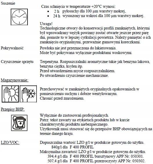 App F400 Bursztynowy 1L Do Profili Ubs 271 - Opinie i ceny na Ceneo.pl