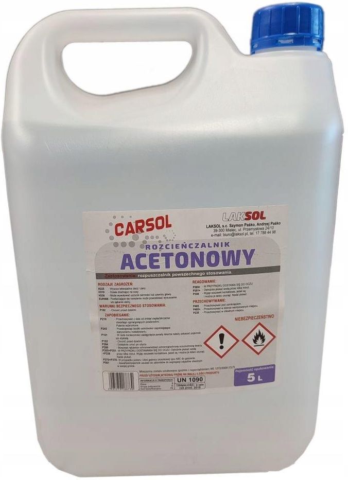 Laksol Rozcieńczalnik Acetonowy Techniczny Zmywacz 5L - Opinie i ceny ...