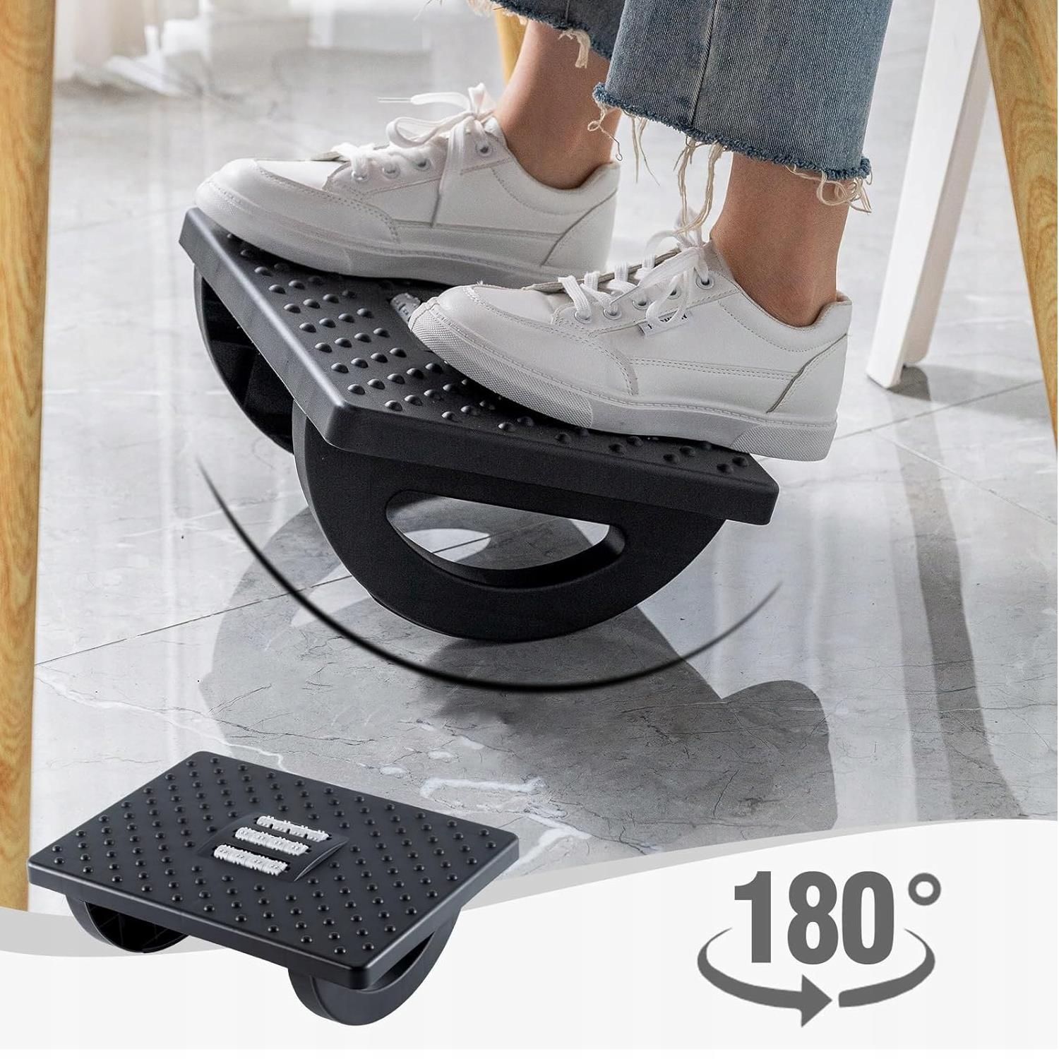Ergonomiczny Podnóżek Poduszka Pod Biurko Pod Stopy Z Rolkami Masażu ...