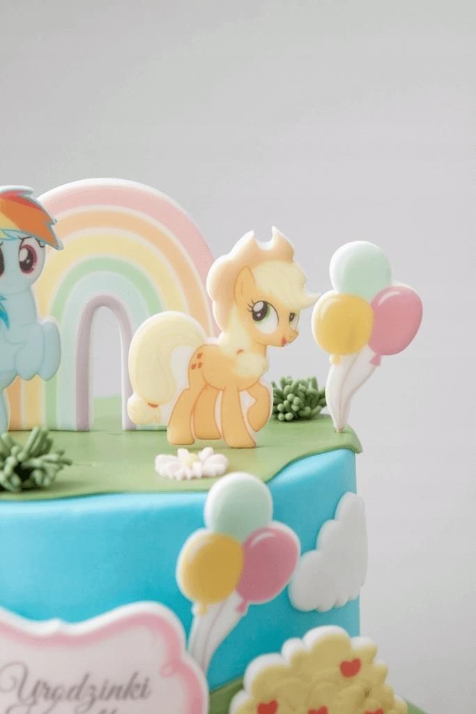 Słodka Fanaberia Figurka Dekoracje Tort Kucyk Pony Applejack 2D Gotowy Wycięty Masa Cukrowa ...