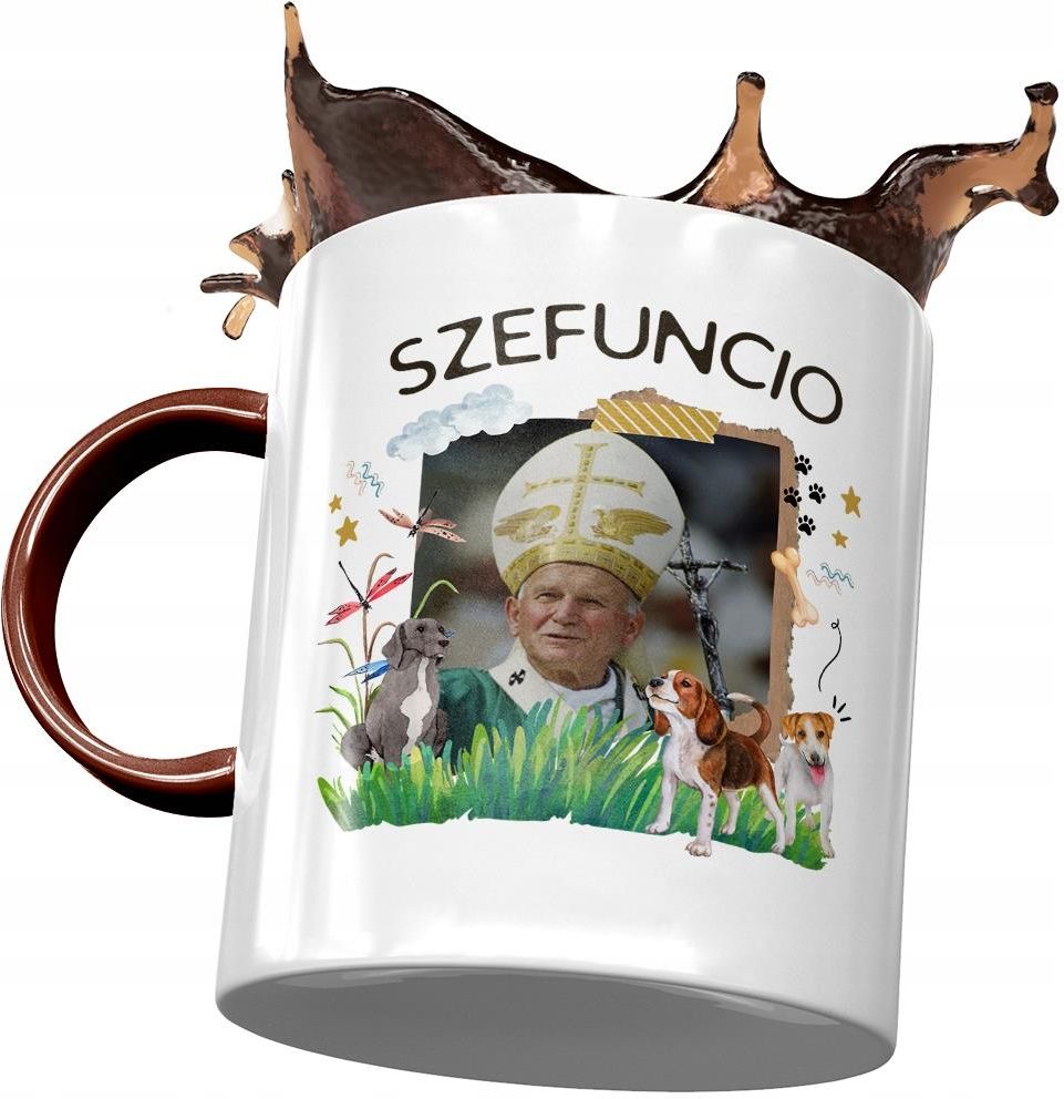 Polidraw Kubek Bordowy Jan Paweł II Papież Mem z Nadrukiem ze Zdjęciem 330ml - Opinie i ...