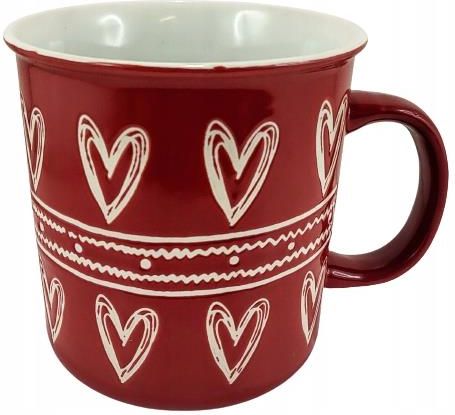 Dakls Kubek Ceramiczny Z Serduszkami Czerwony 710ML - Opinie i atrakcyjne ceny na Ceneo.pl