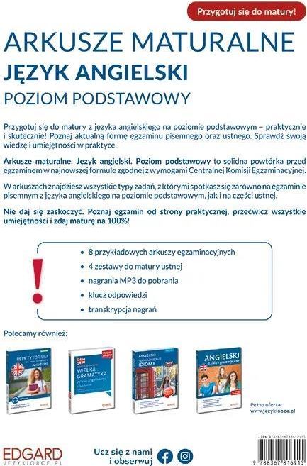 Arkusze maturalne. Język angielski. Poziom podstawowy - ceny i opinie - Ceneo.pl