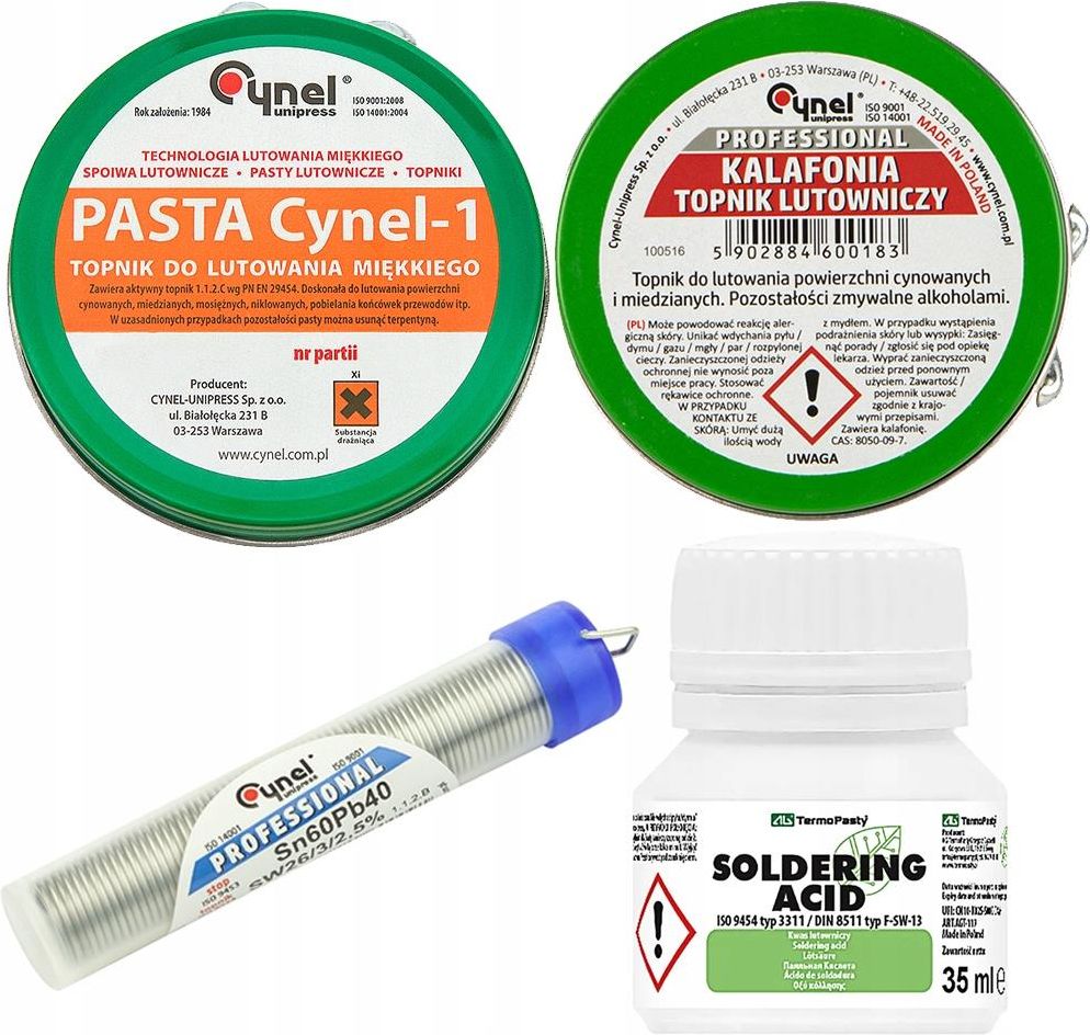 Cynel Zestaw Do Lutowania Cyna Pasta Kalafonia Kwas - Opinie i ceny na ...