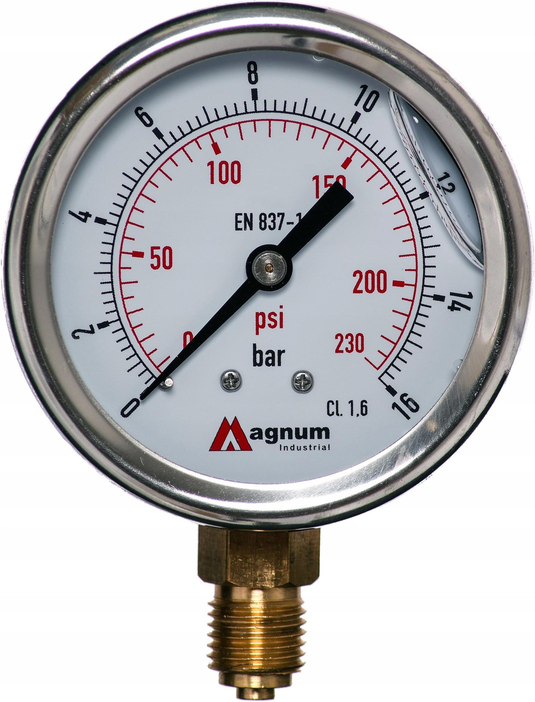 Magnum Manometr Glicerynowy 63Mm Dolny 1/4 16 Bar Zegar - opinie i ceny na Ceneo.pl
