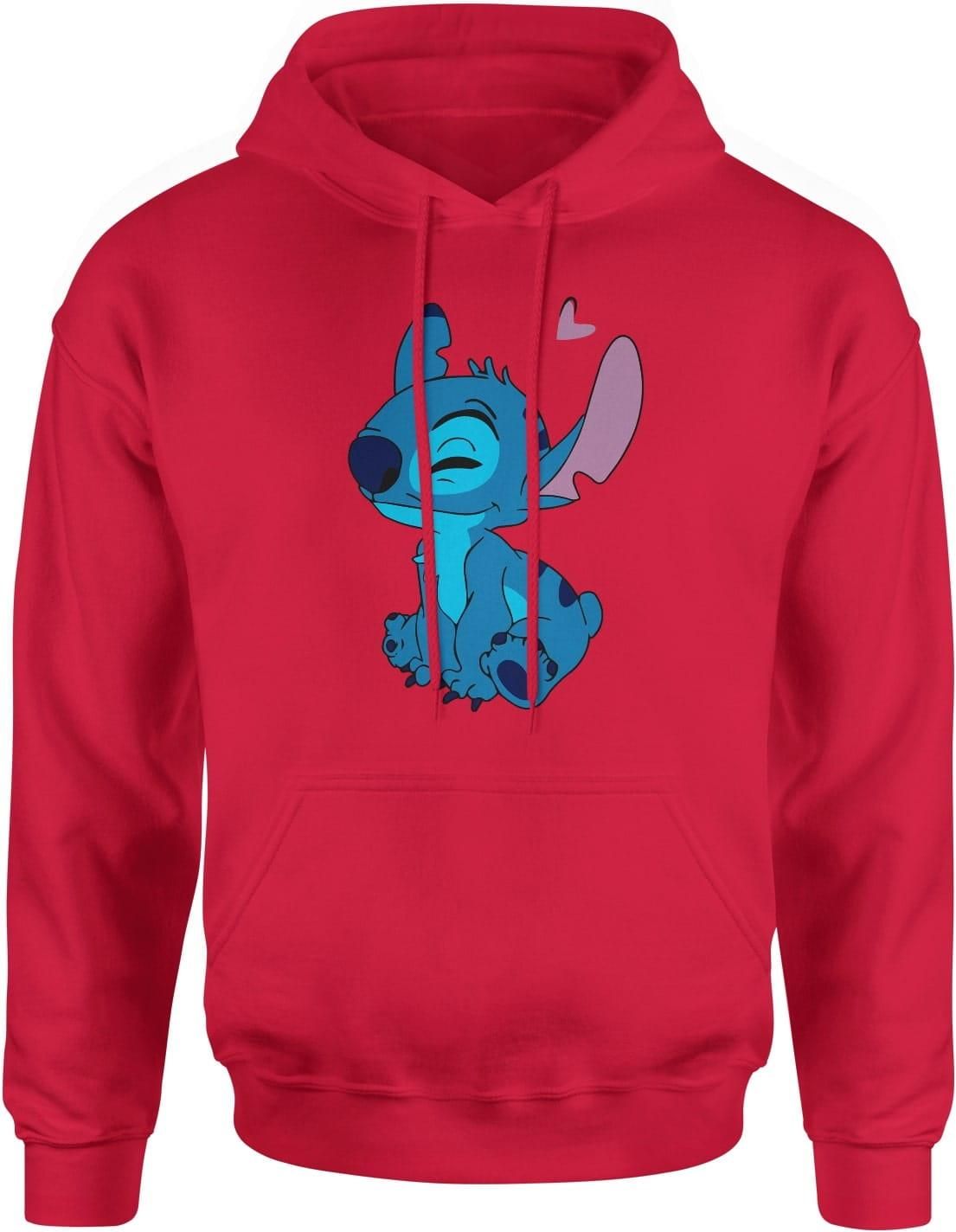 Zakochany stich z serduszkiem stitch Męska bluza z kapturem (XXL, Szary ...