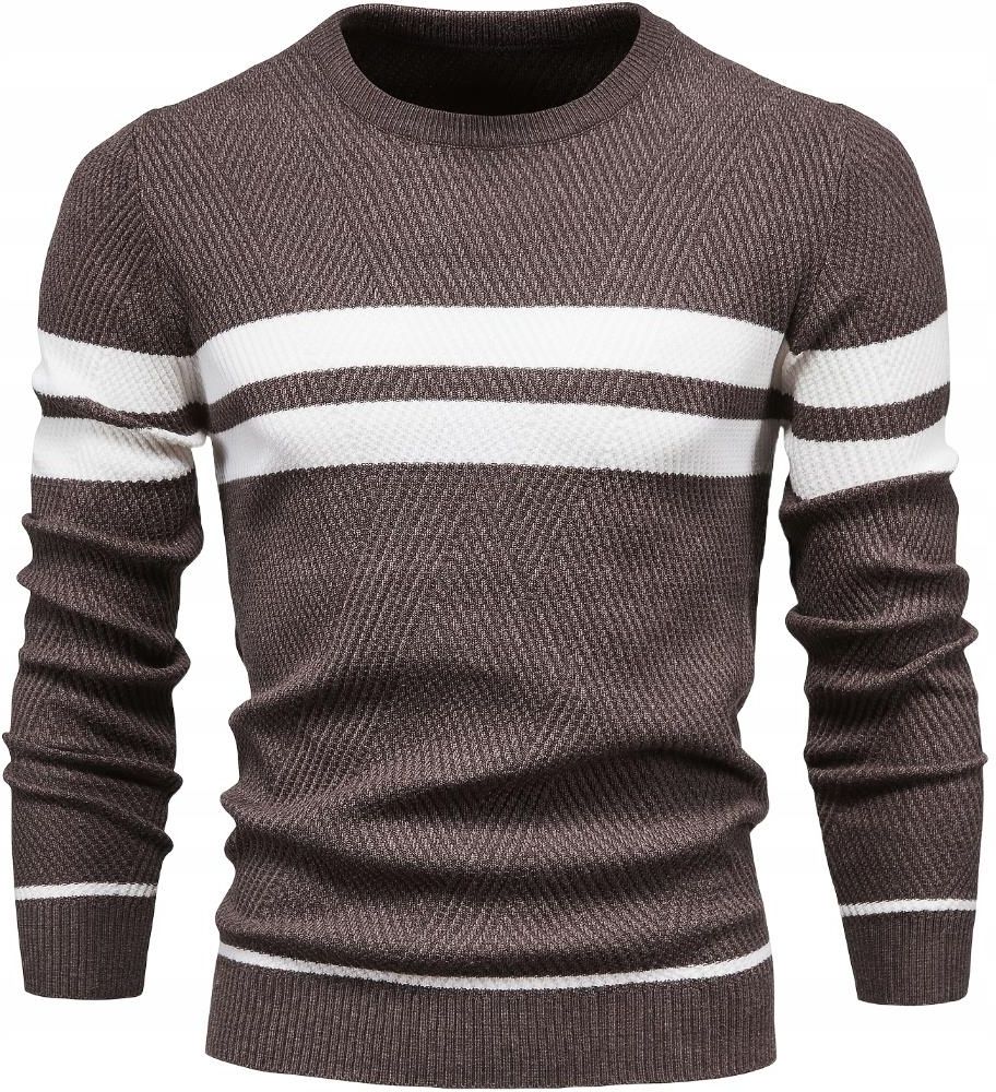 Cieply Sweter Meski Welniany Zimowy W Paski - Ceny i opinie - Ceneo.pl