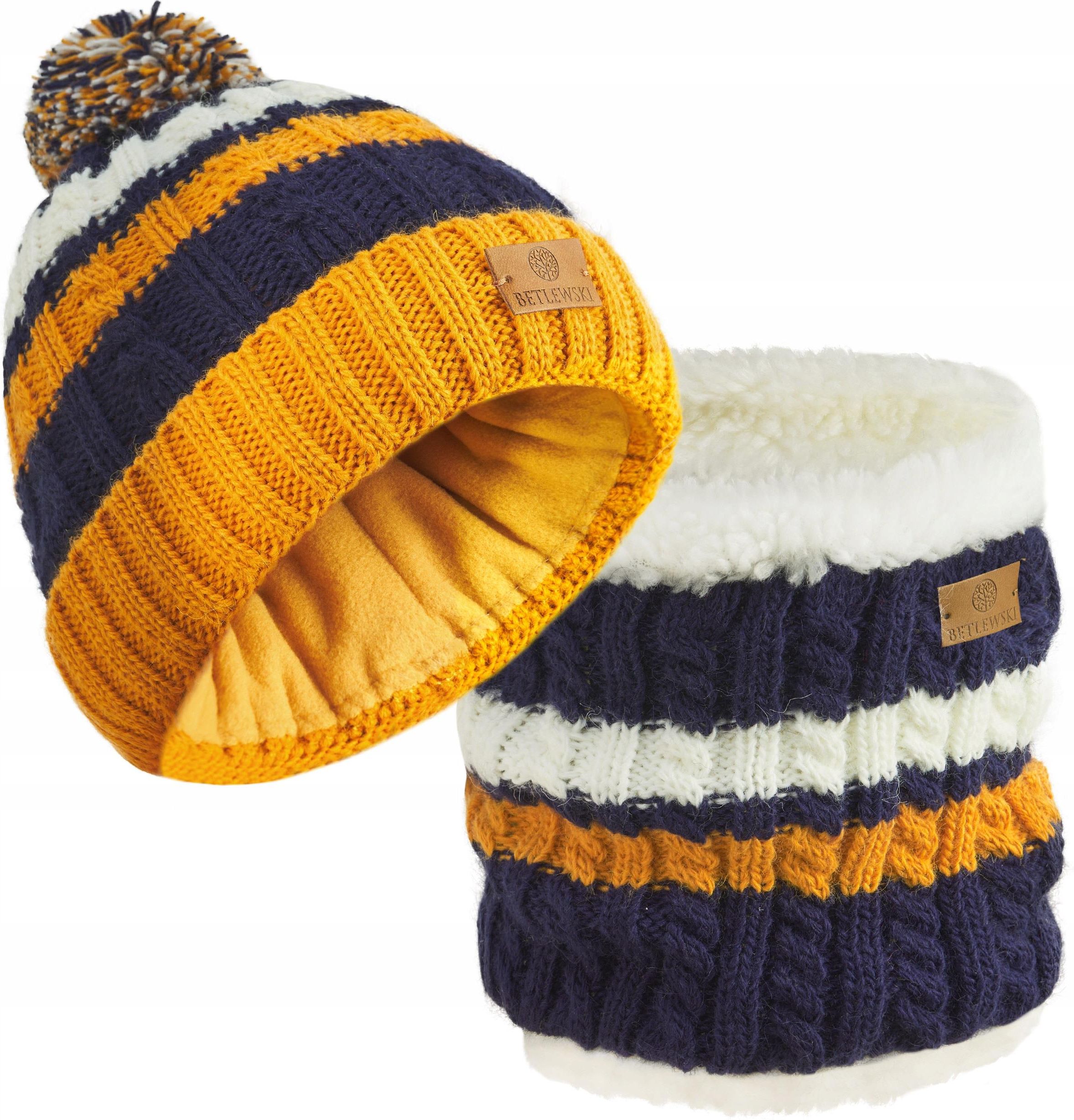 Betlewski Zestaw na zimę żółta czapka dla dzieci komin podszyty polarem - Ceny i opinie - Ceneo.pl