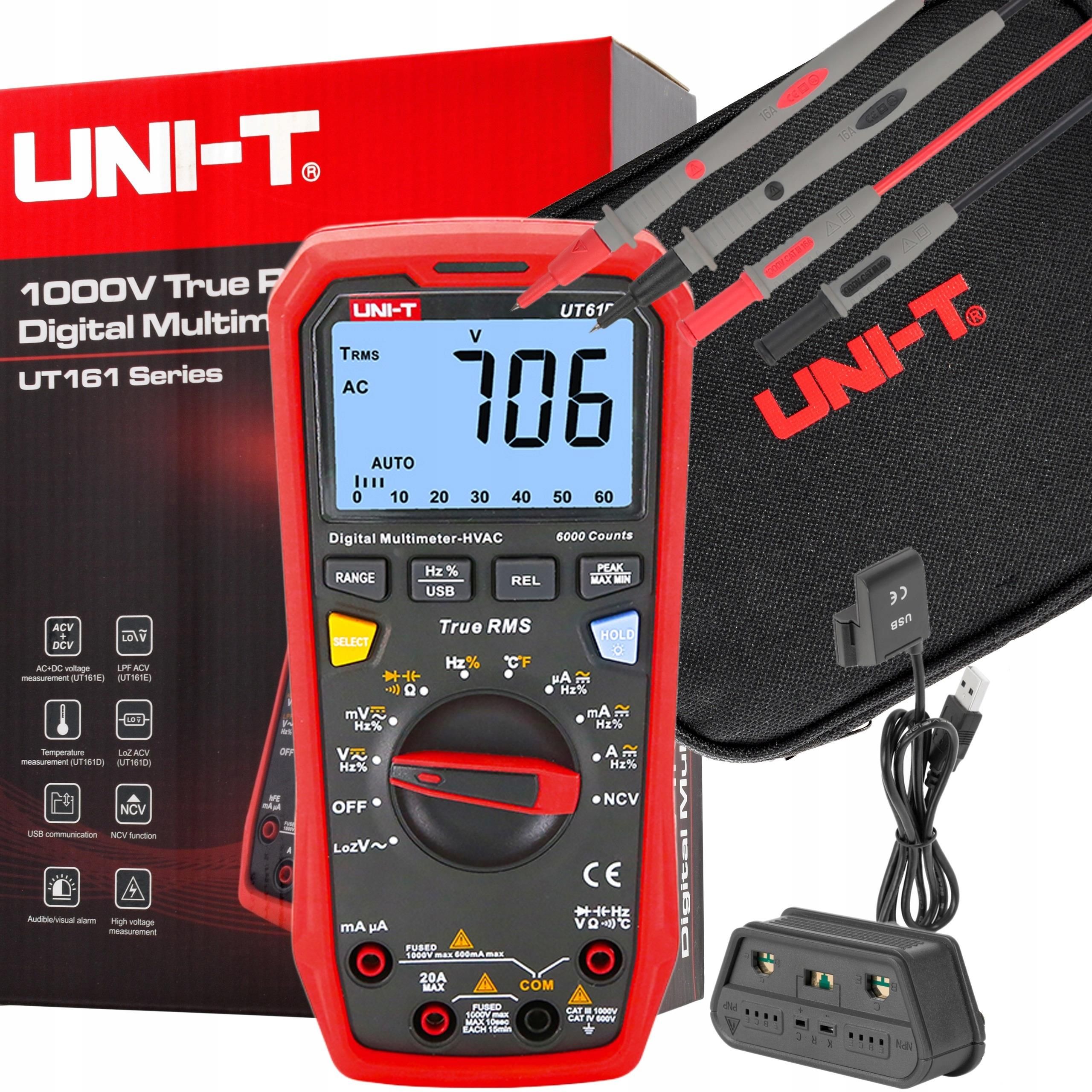 Uni-T Multimetr 20A Ac/Dc Ncv Hfe Usb Wykres+ UT61E+ - Opinie i ceny na Ceneo.pl