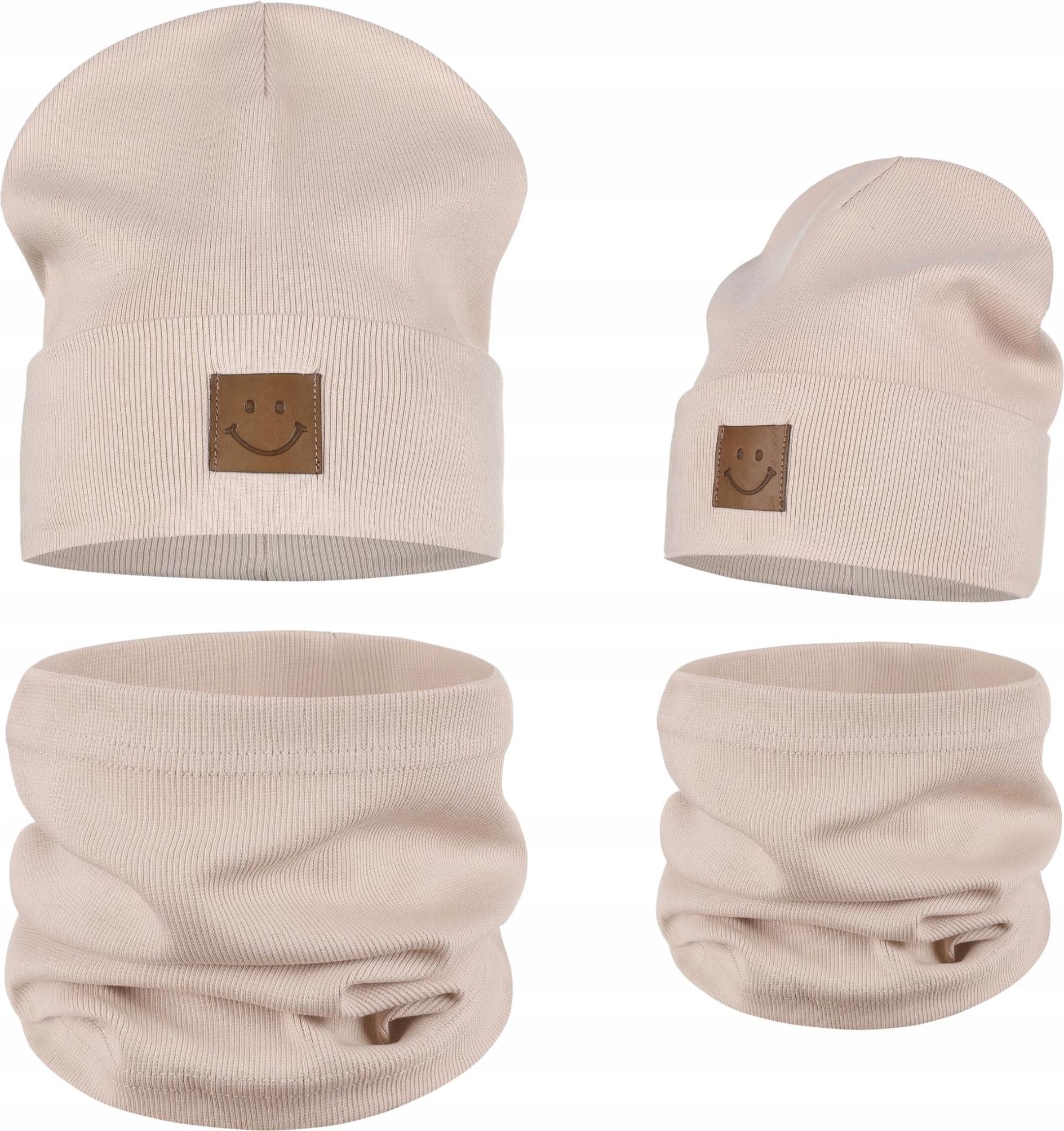 Czapka i Komin Dziecięcy Komplet Zestaw Dziecka Bawełna 95% 40-46 Beżowy - Ceny i opinie - Ceneo.pl